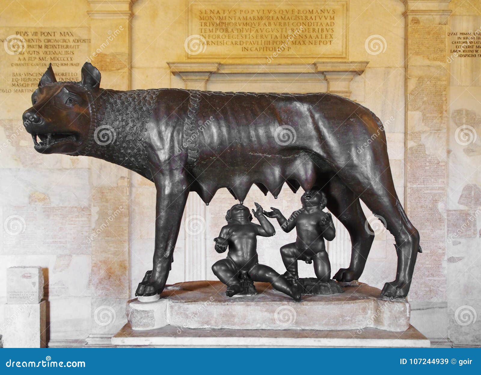 Loup de Capitoline, Rome image stock. Image du insignes - 107244939