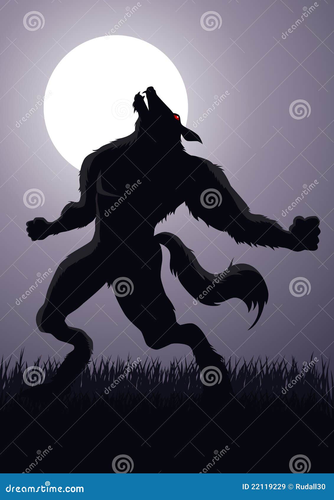 Loup-garou illustration de vecteur. Illustration du lune - 22119229