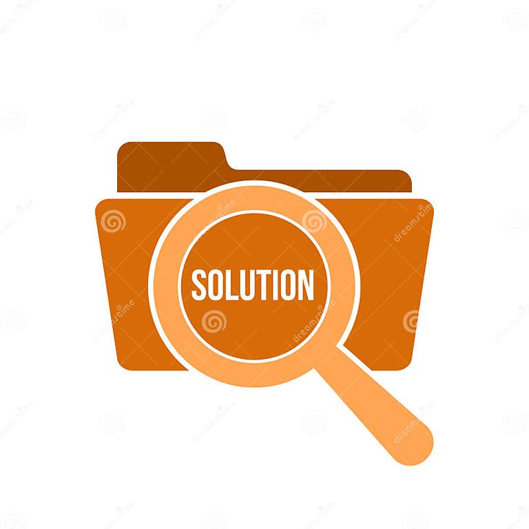 Loupe de Word de solution illustration de vecteur. Illustration du graphisme - 113205294