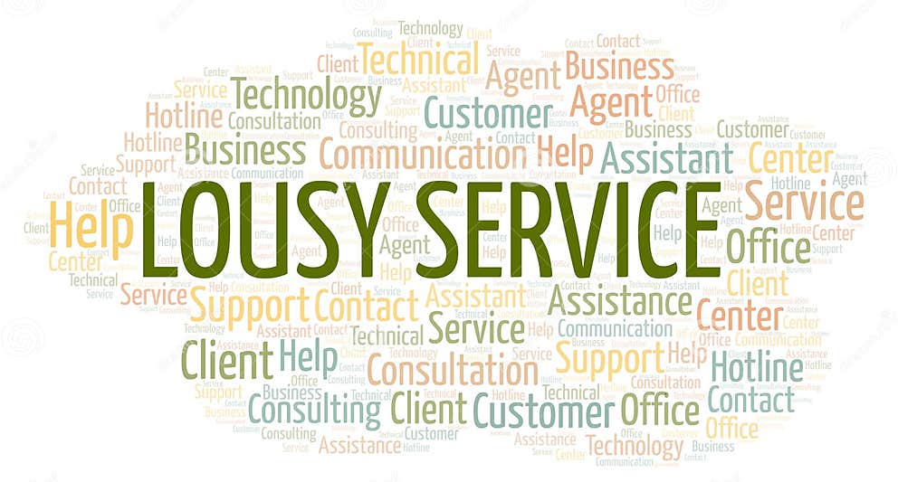 Lousy Service word cloud. stock illustration. Illustration of help ...