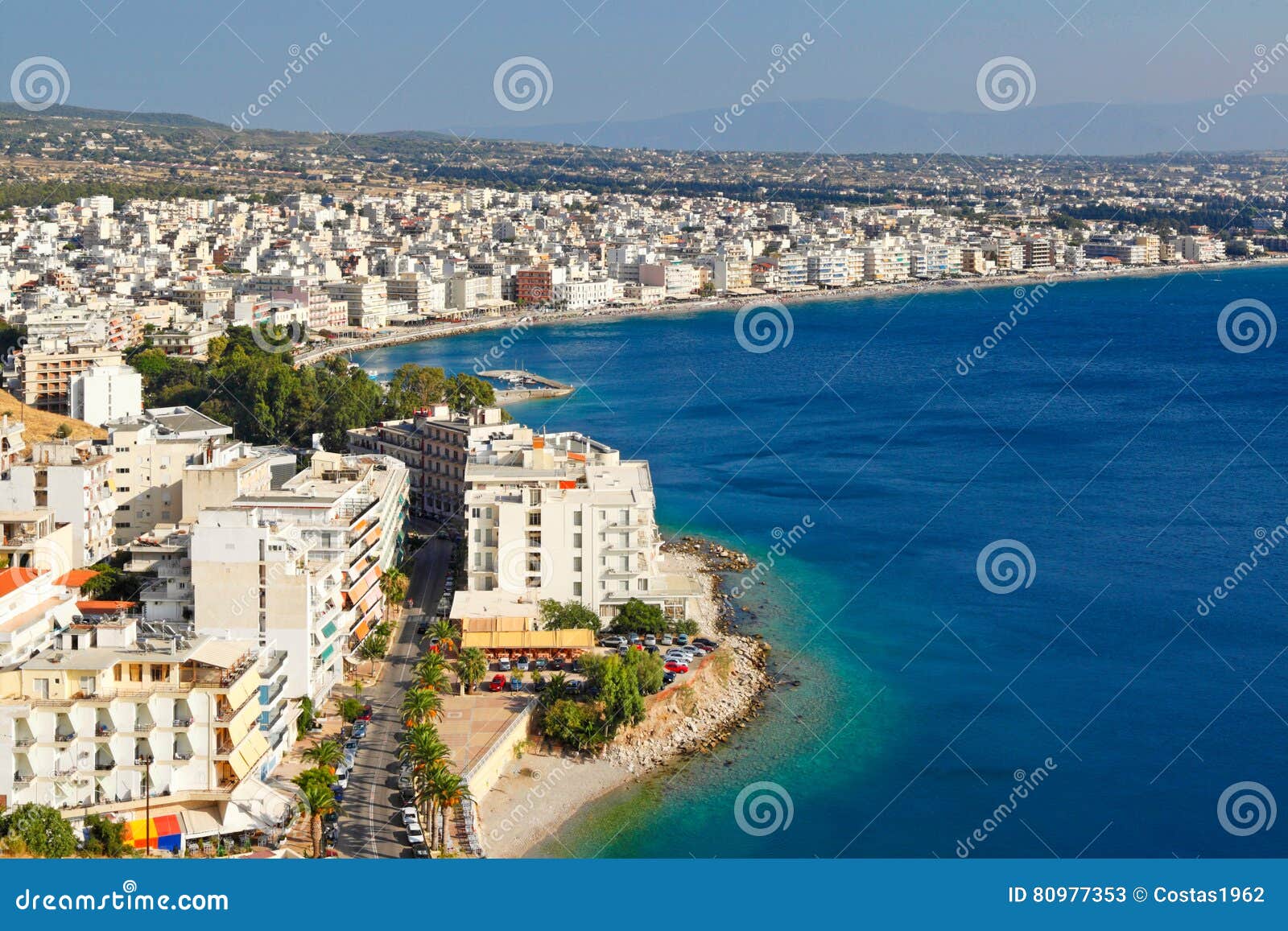 Loutraki resort, Greece. stock image. Image of tourist - 80977353