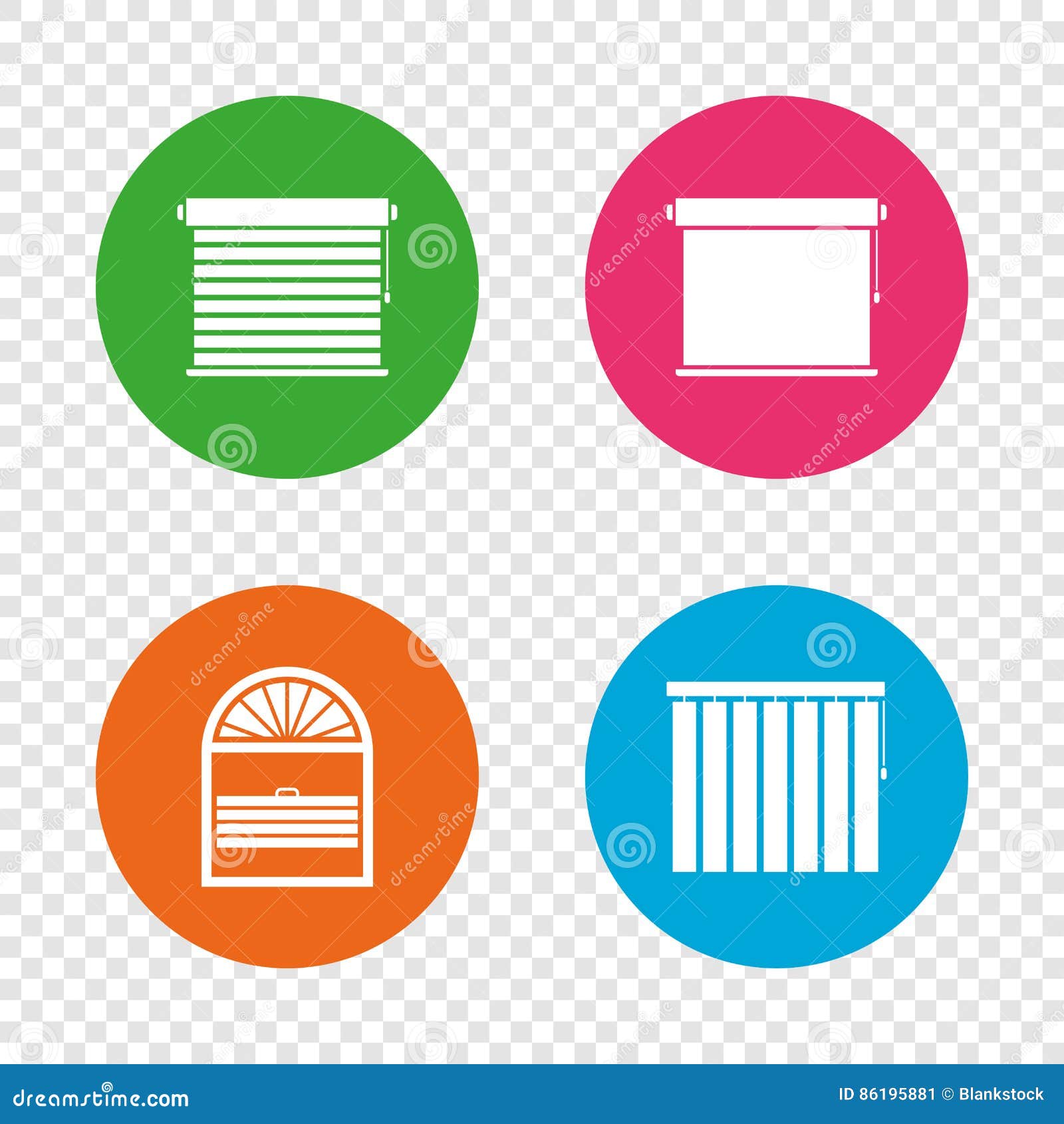 Louvers Icons. Plisse, Vertical And Rolls. Vector Illustration ... Louvers Icons. Plisse, Vertical And Rolls. Vector Illustration ...