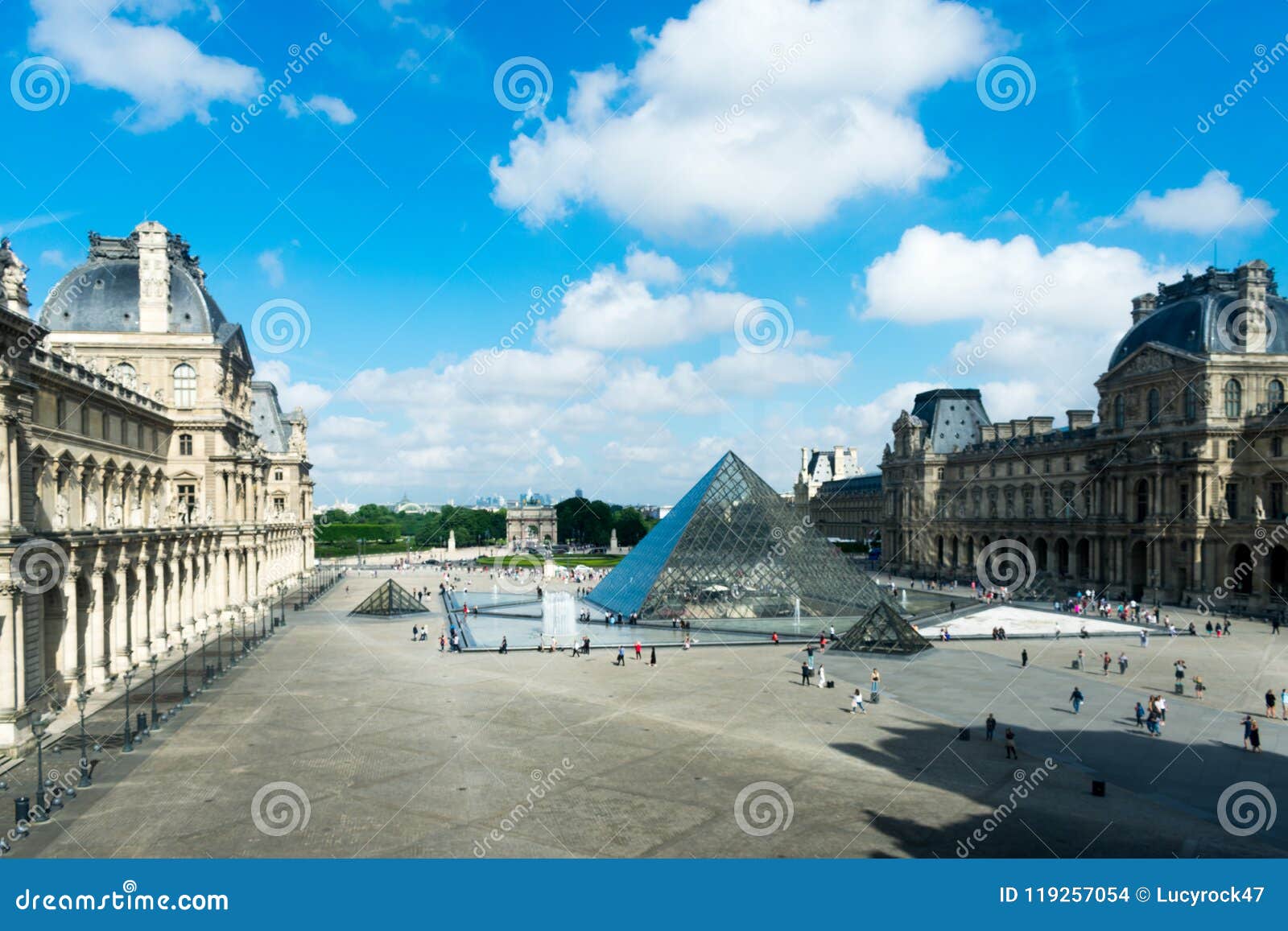 The Louvre Courtyard with the Pyramid Editorial Stock Image - Image of ...