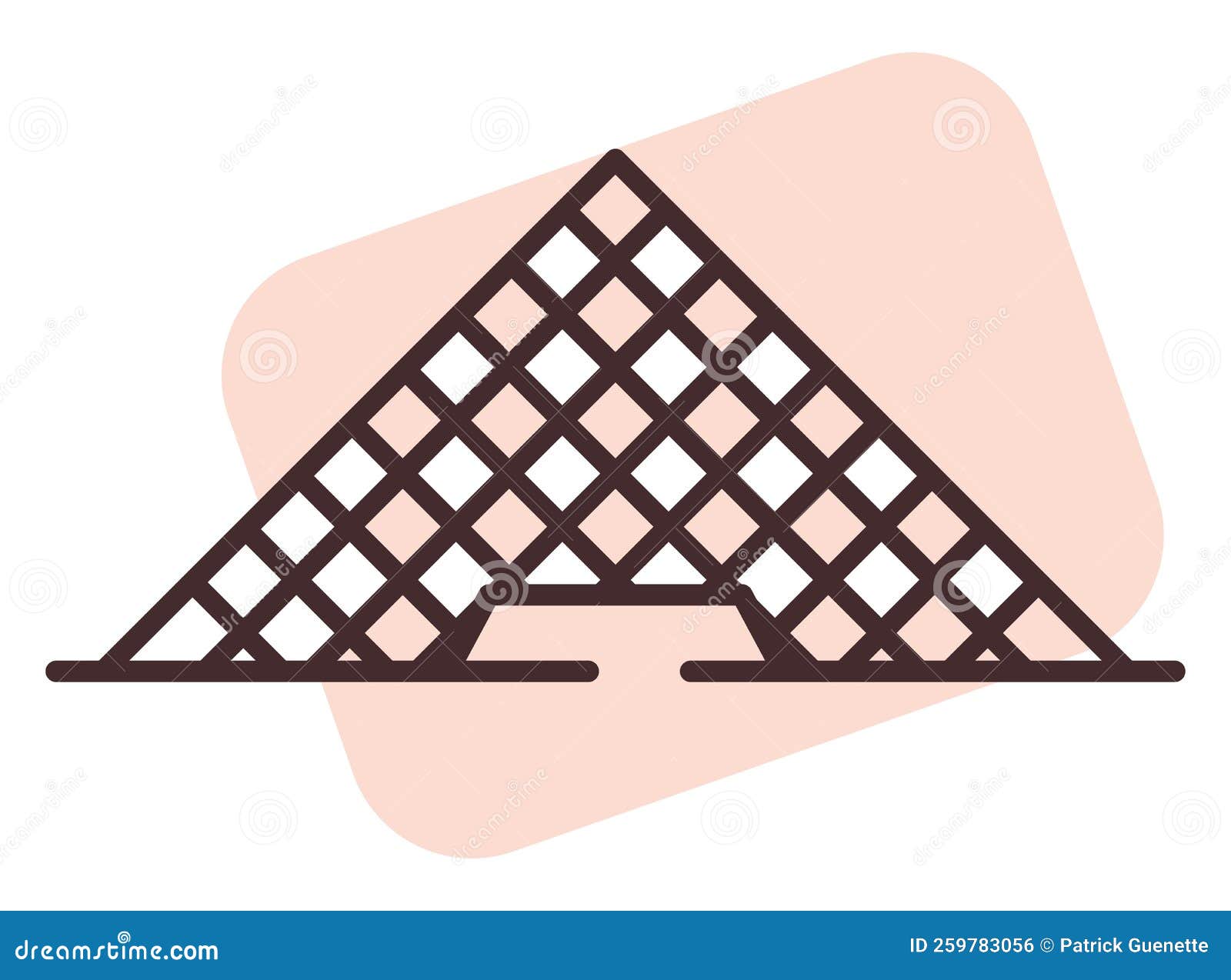 Louvre France, icon stock vector. Illustration of tourism - 259783056
