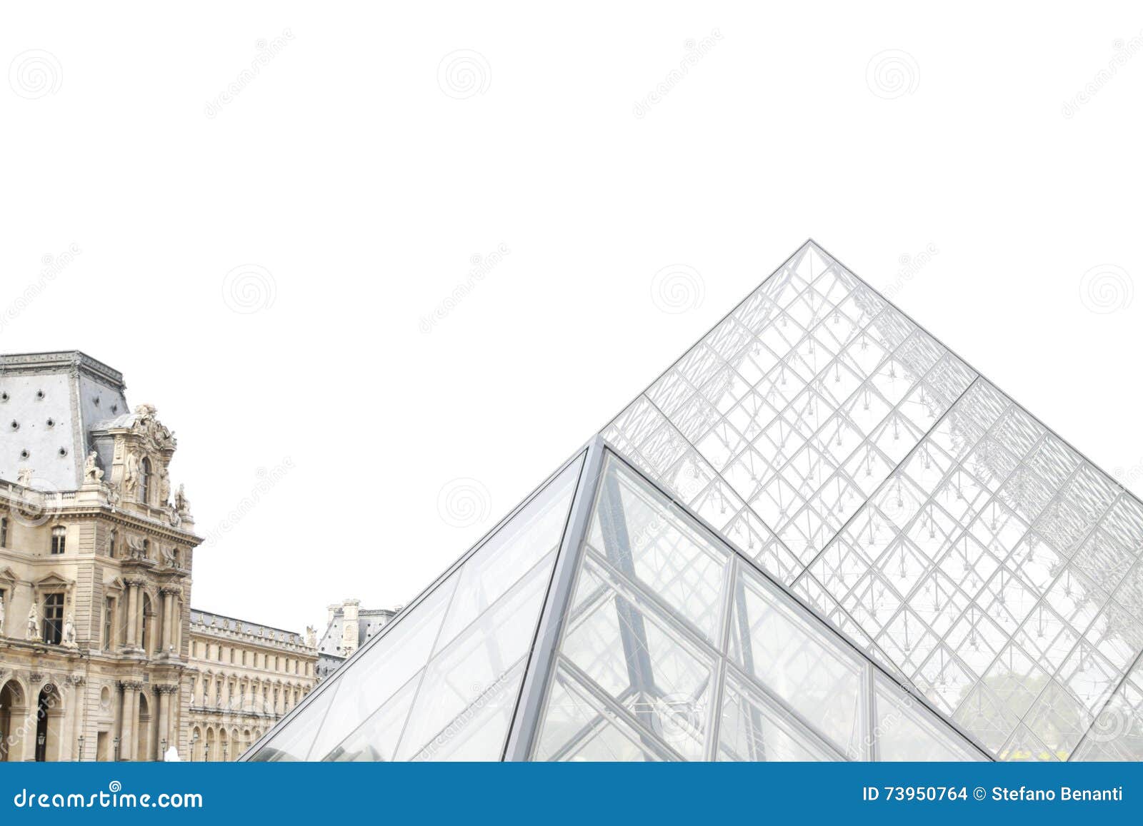 Louvre Glass Pyramids - Side View Editorial Stock Image - Image of ...