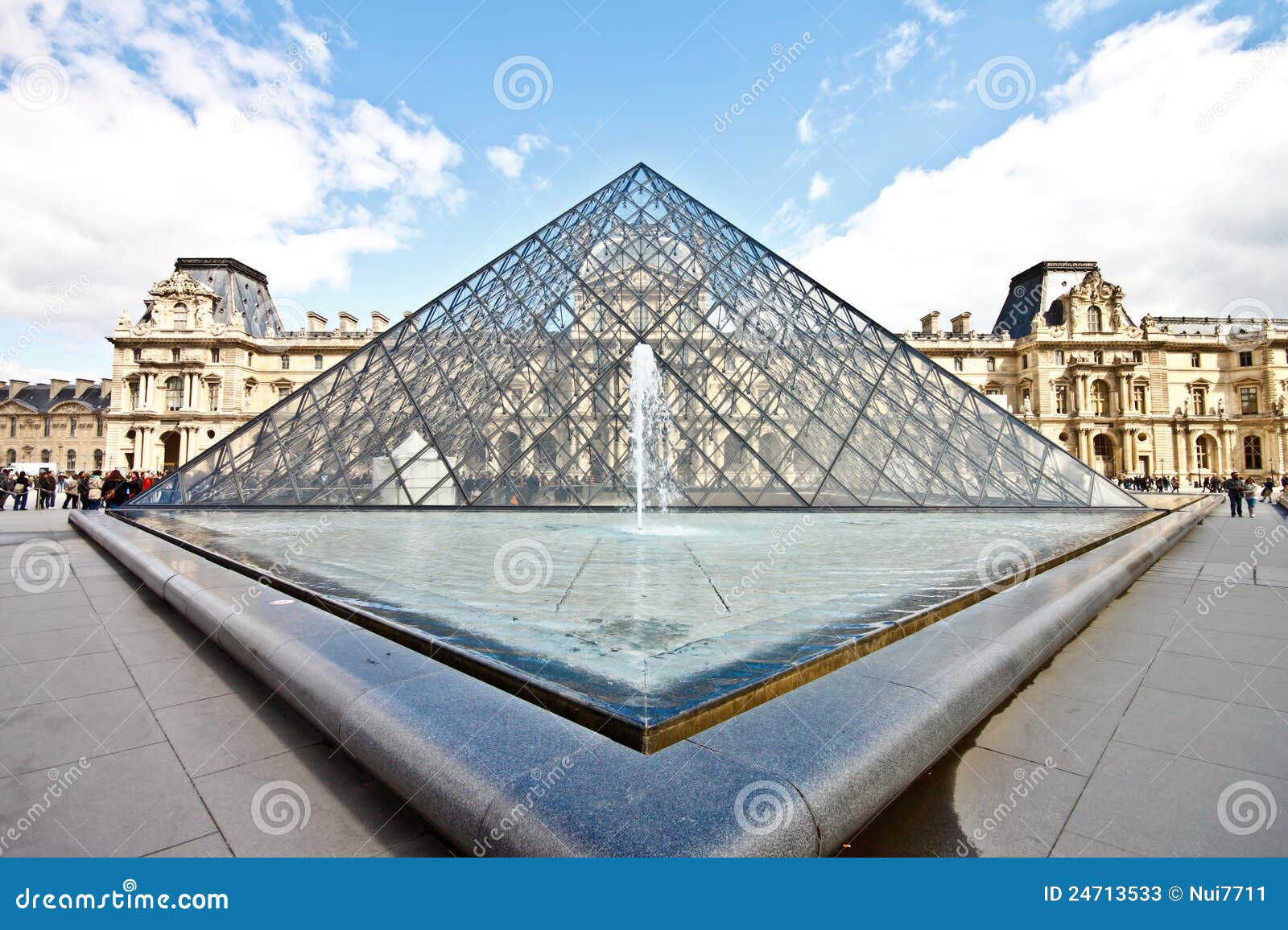 Louvre Museum and the Glass Pyramid 3 Editorial Stock Photo - Image of ...