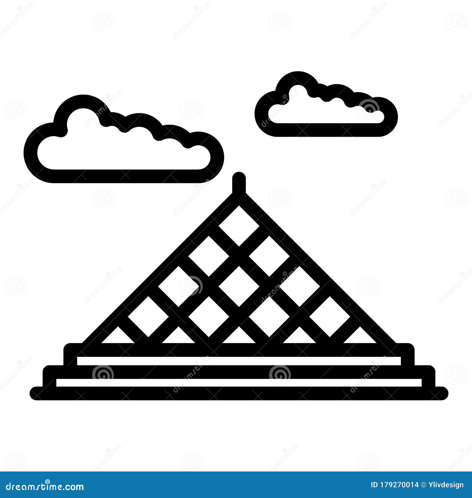 Black Louvre Glass Pyramid Icon Isolated On Transparent Background ...