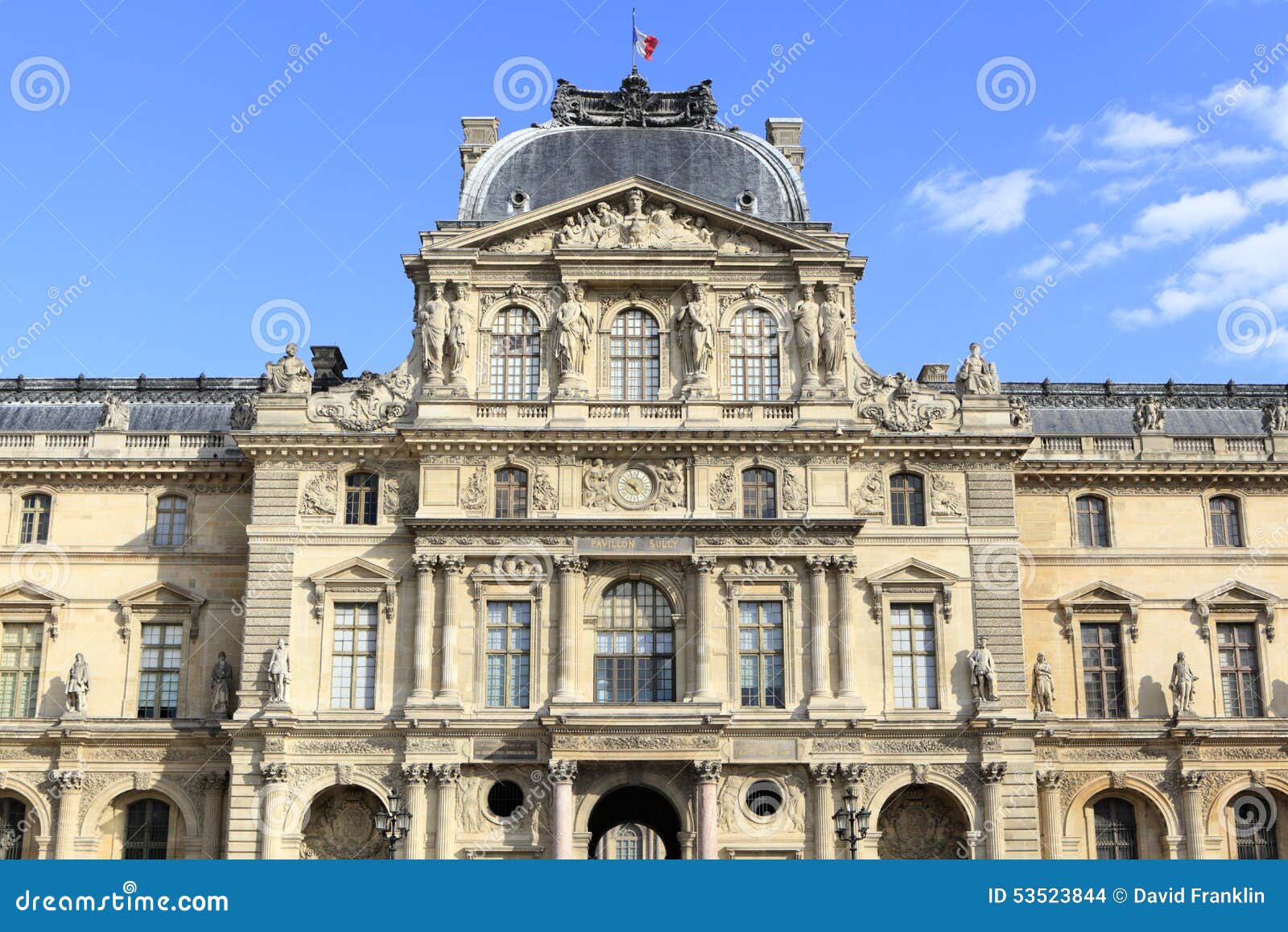 Louvre Museum Paris France Front Courtyard Entrance View Stock Photo ...