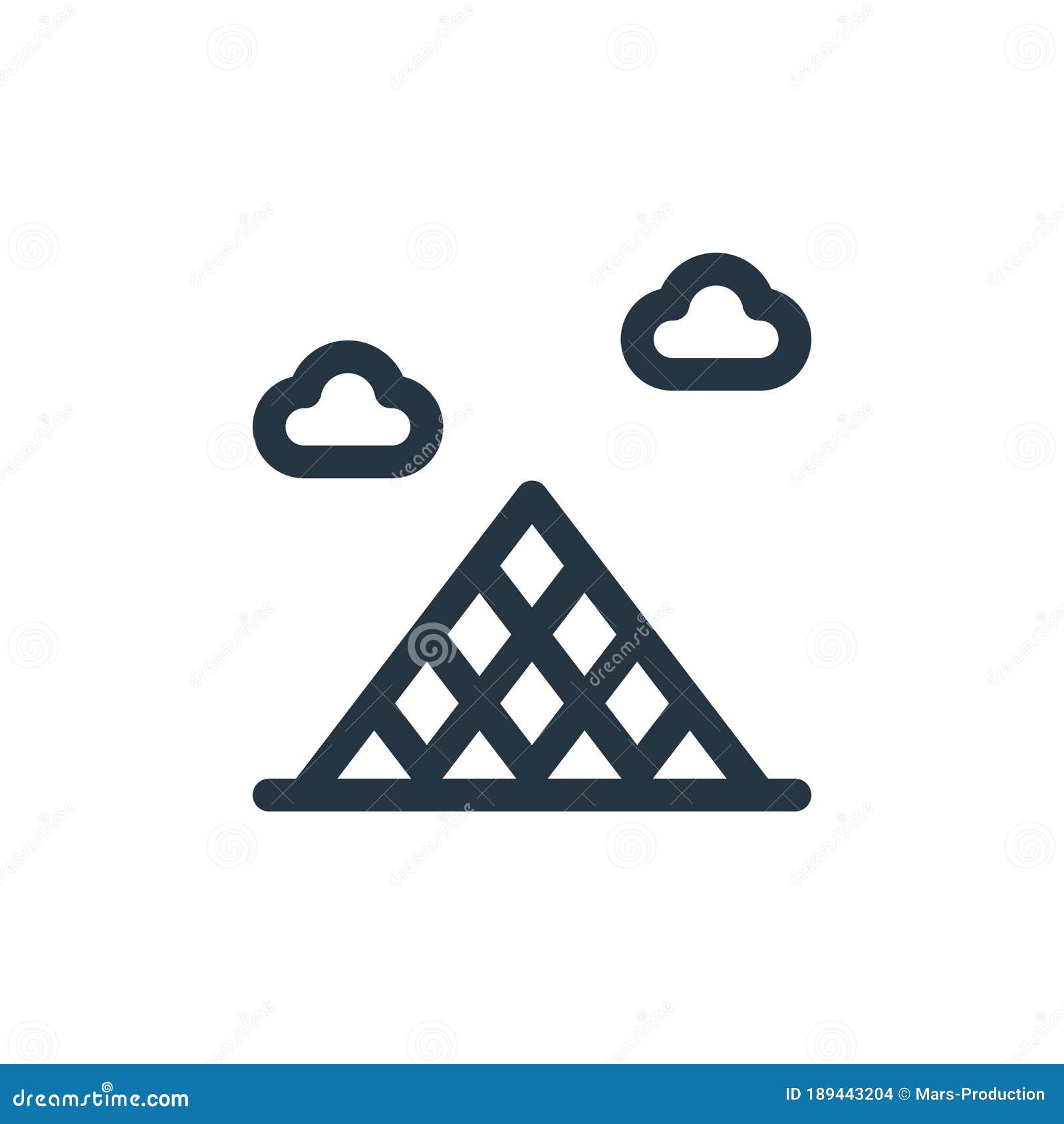 Louvre Museum Vector Icon Isolated on White Background. Outline, Thin ...