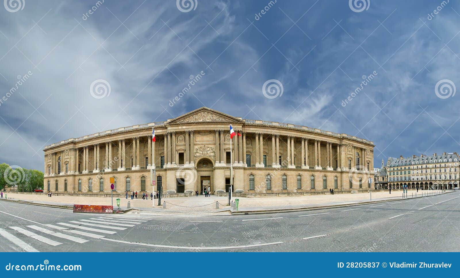 The Louvre Palace (panoramic View). Paris, France Stock Image - Image ...