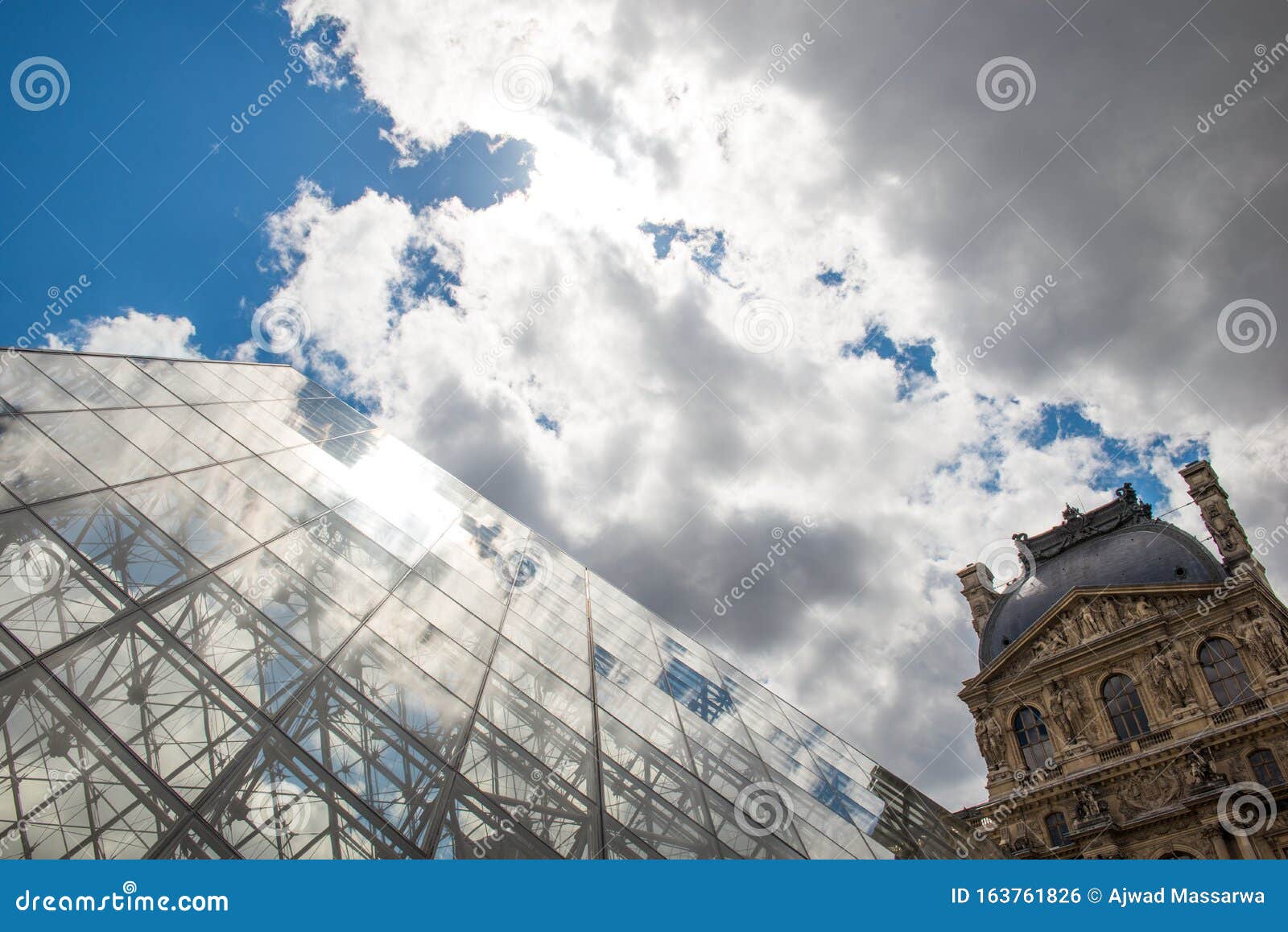 Louvre Palace and Triangle Glass Museum in Paris Editorial Photo ...