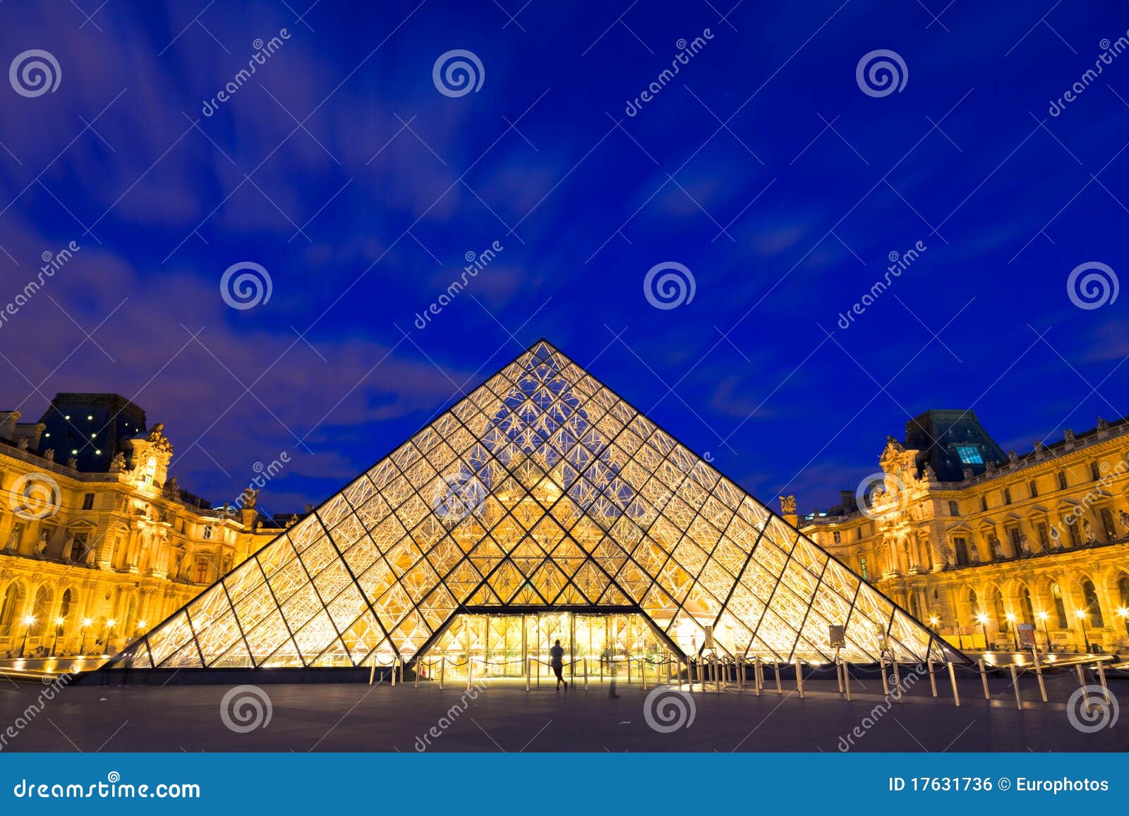 Paris Louvre Museum. Main Entrance. The Facade Of A Beautiful Historic ...