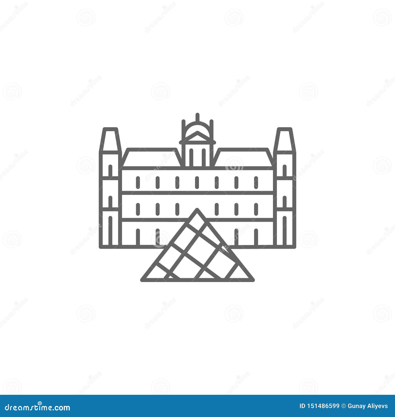 Louvre, Paris Icon. Element of Paris Icon Stock Illustration ...