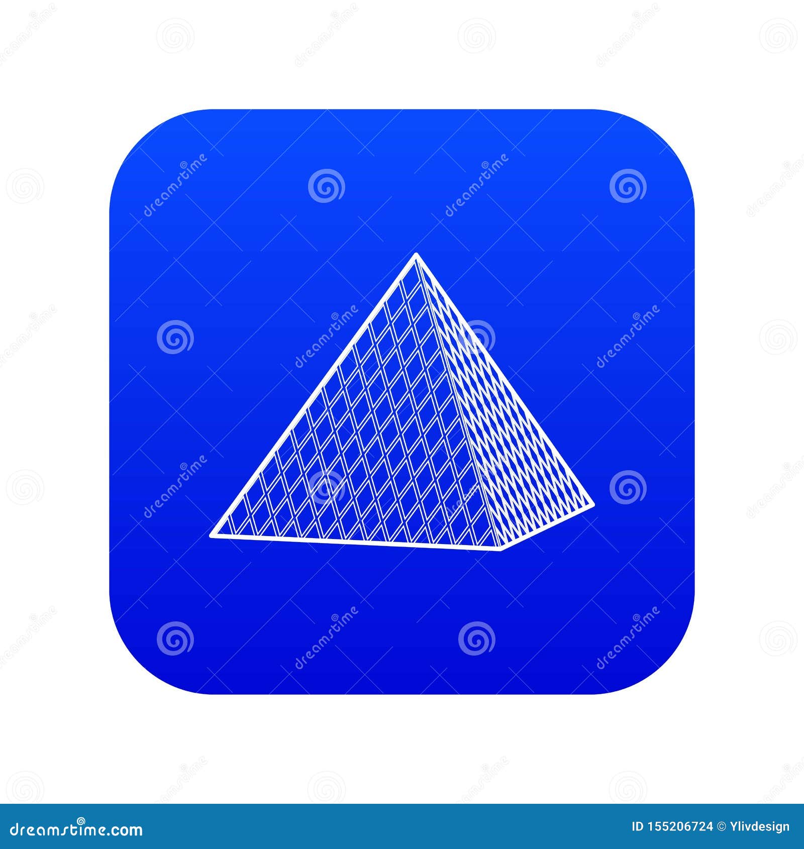 Louvre Pyramid Icon In Trendy Design Style. Louvre Pyramid Icon ...