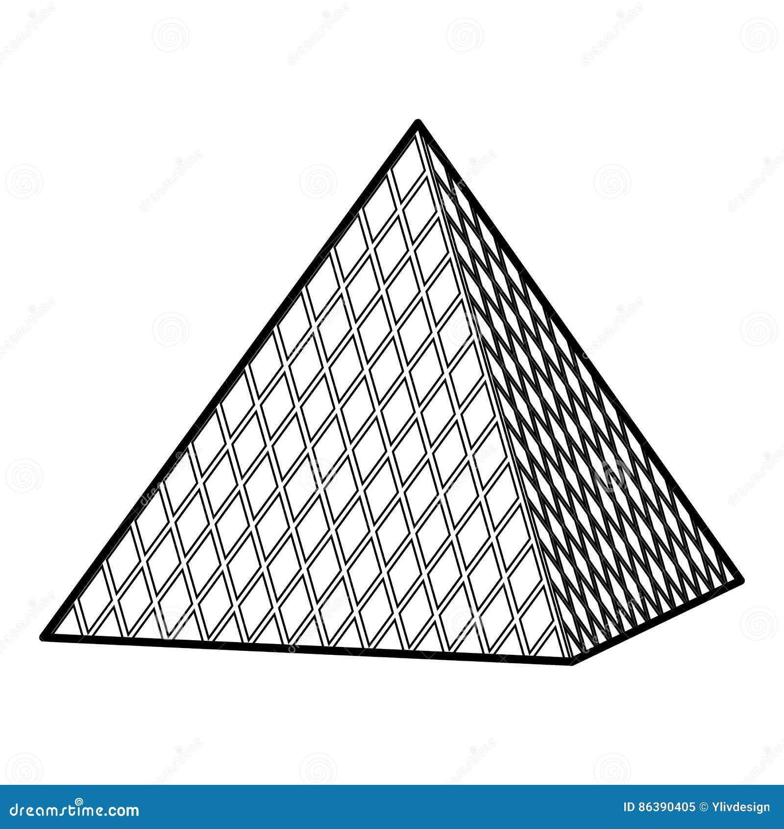 Louvre Pyramid Icon, Outline Style Editorial Image - Illustration of ...