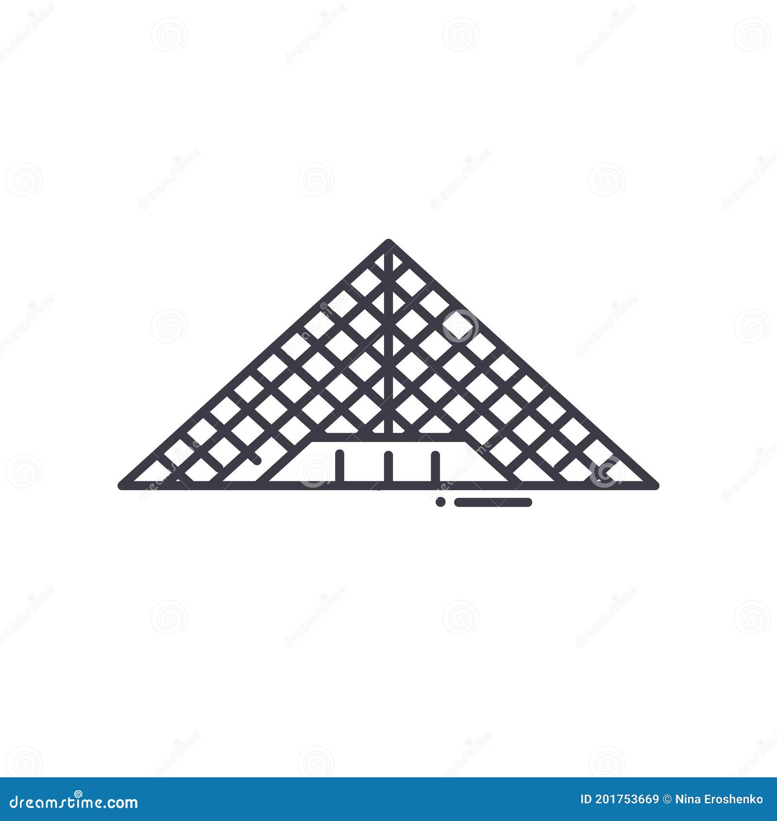 Louvre Pyramid Icon, Linear Isolated Illustration, Thin Line Vector ...