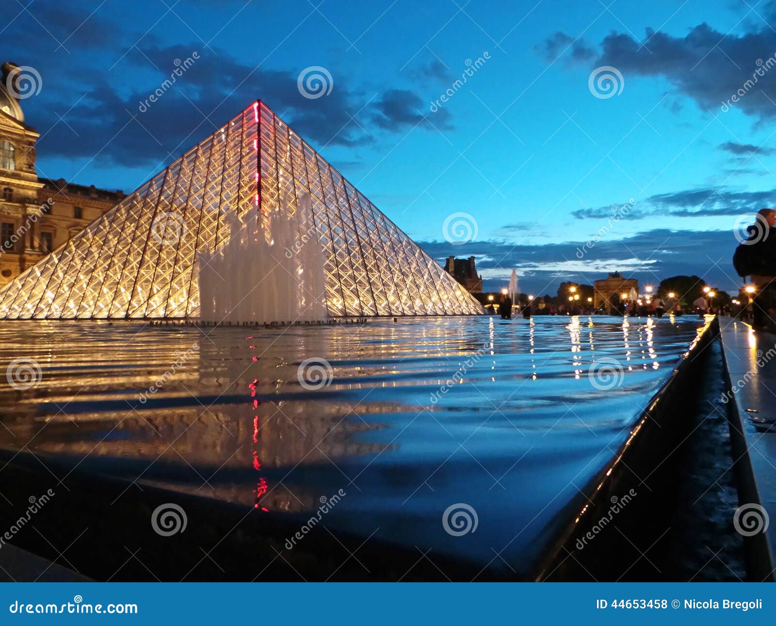 Louvre Pyramid editorial stock photo. Image of glass - 44653458