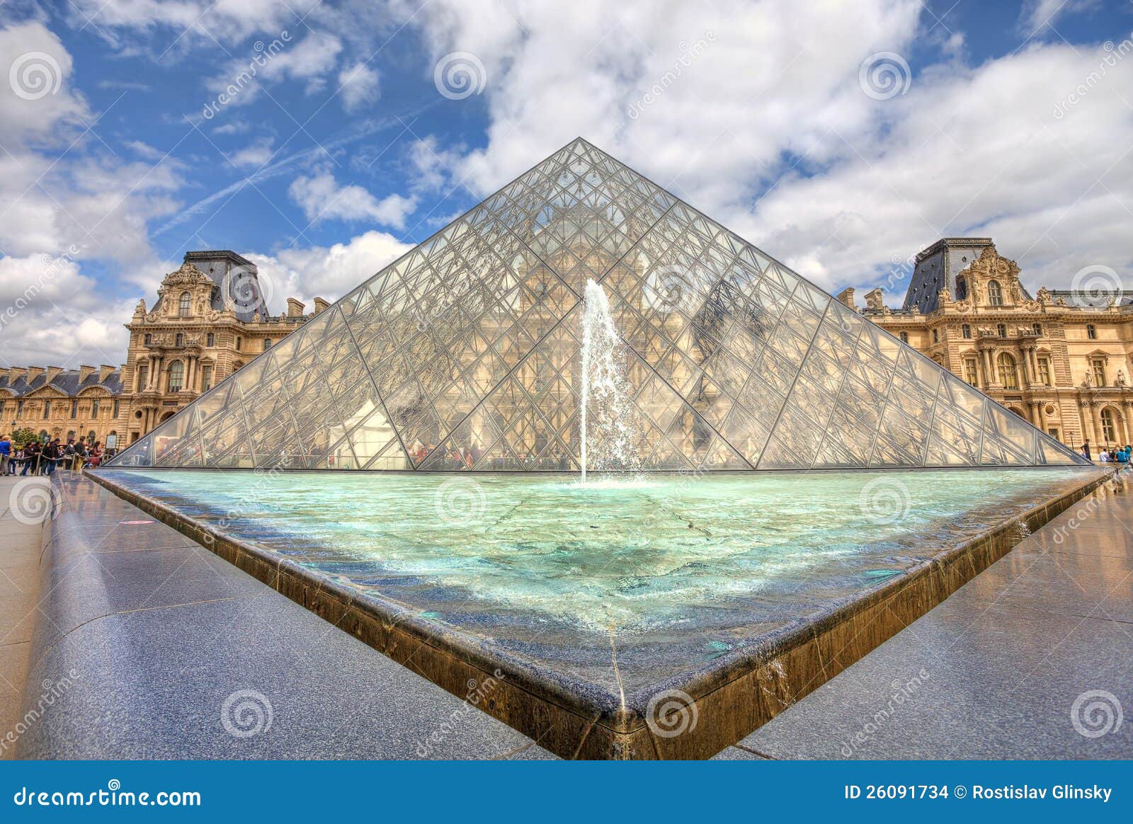 Louvre Pyramid. Paris, France. Editorial Stock Image - Image of ...