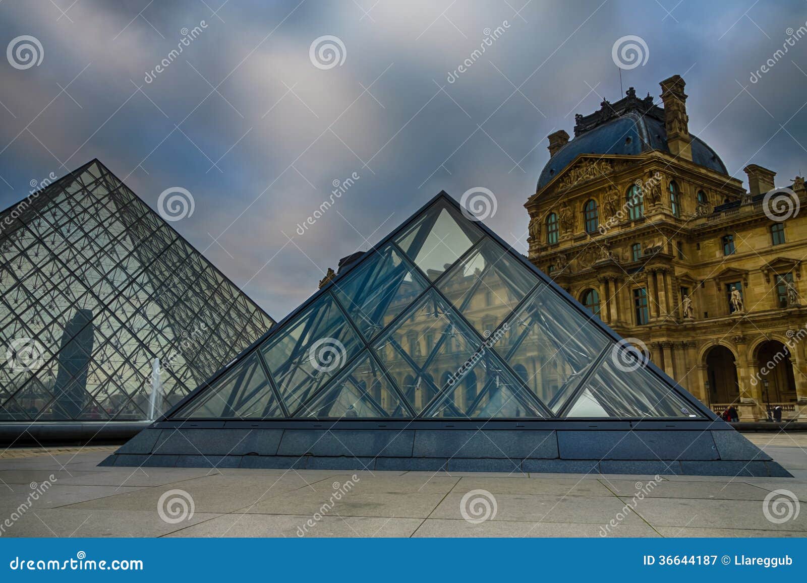 Louvre Pyramids editorial photography. Image of modern - 36644187