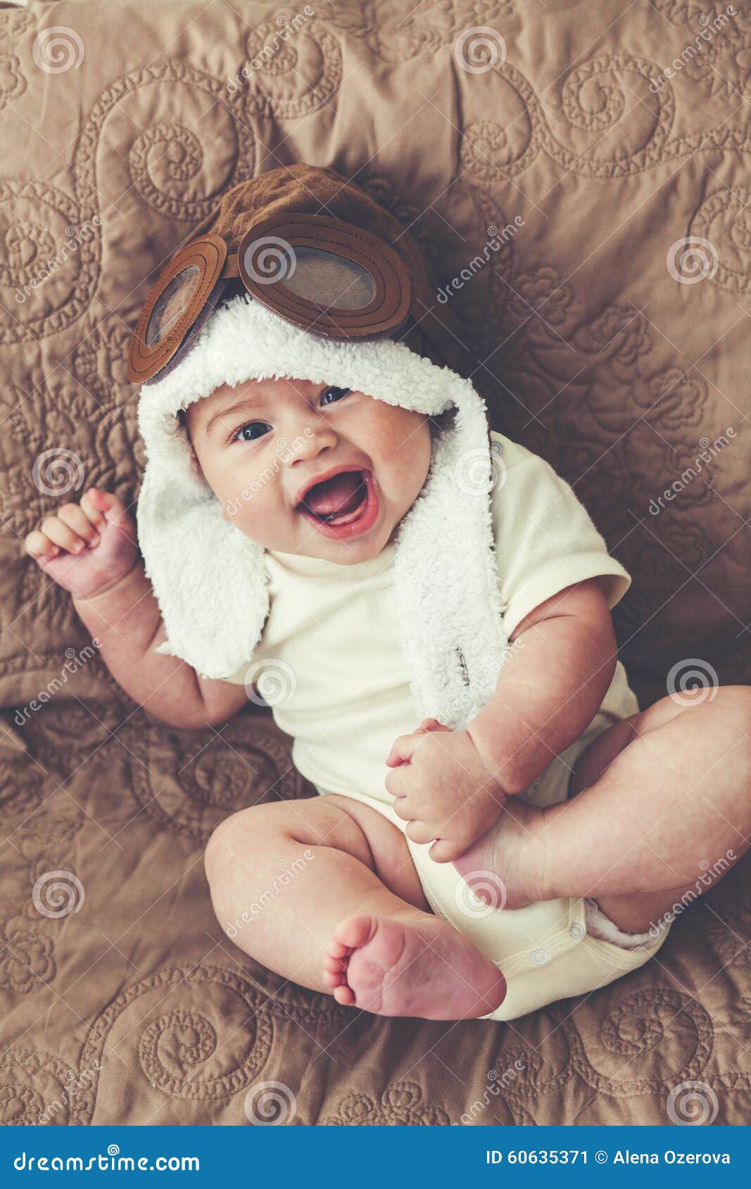 Lovable baby stock image. Image of blanket, aviator, adorable - 60635371
