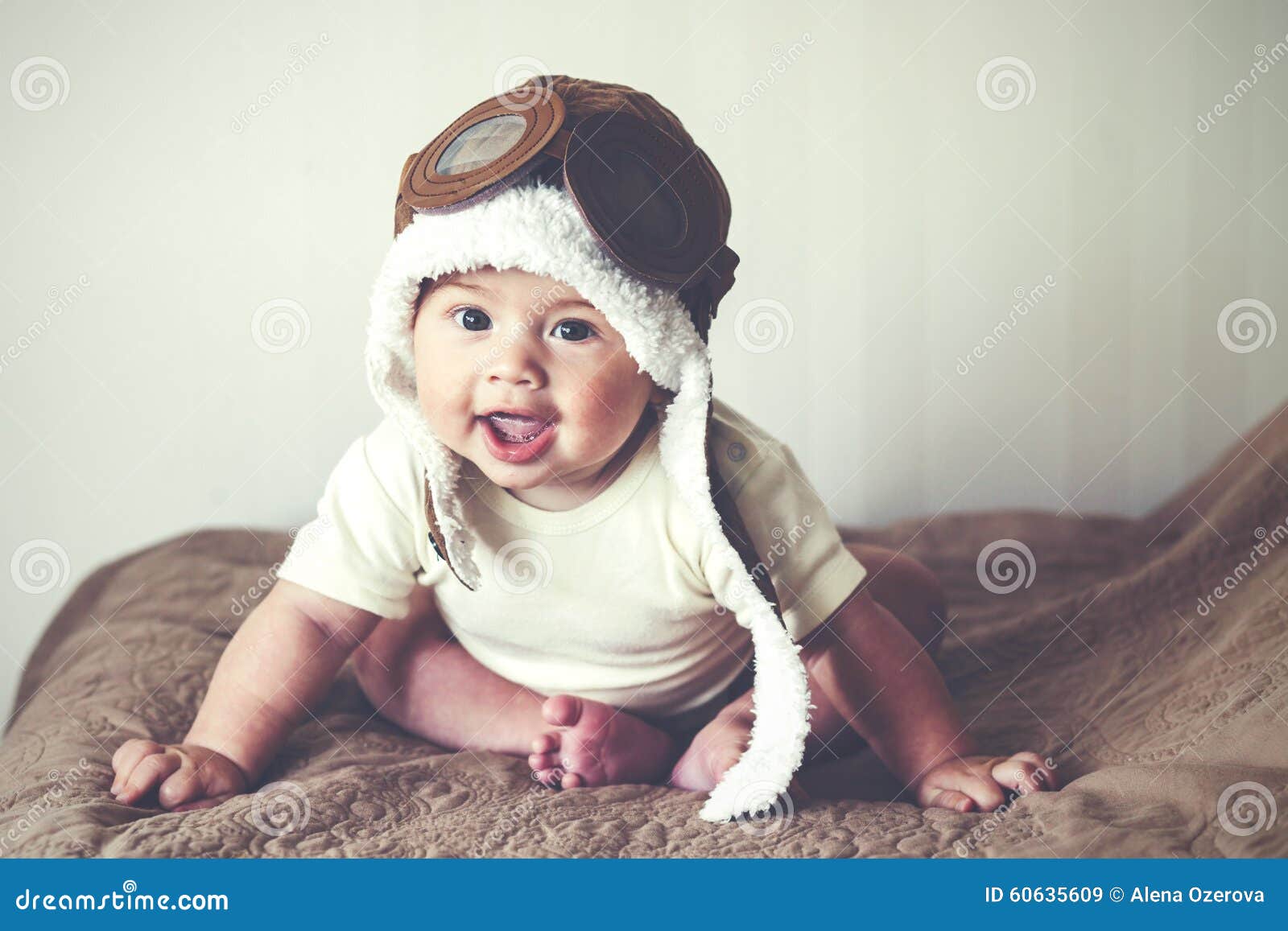 Lovable baby stock image. Image of beautiful, face, aviator - 60635609