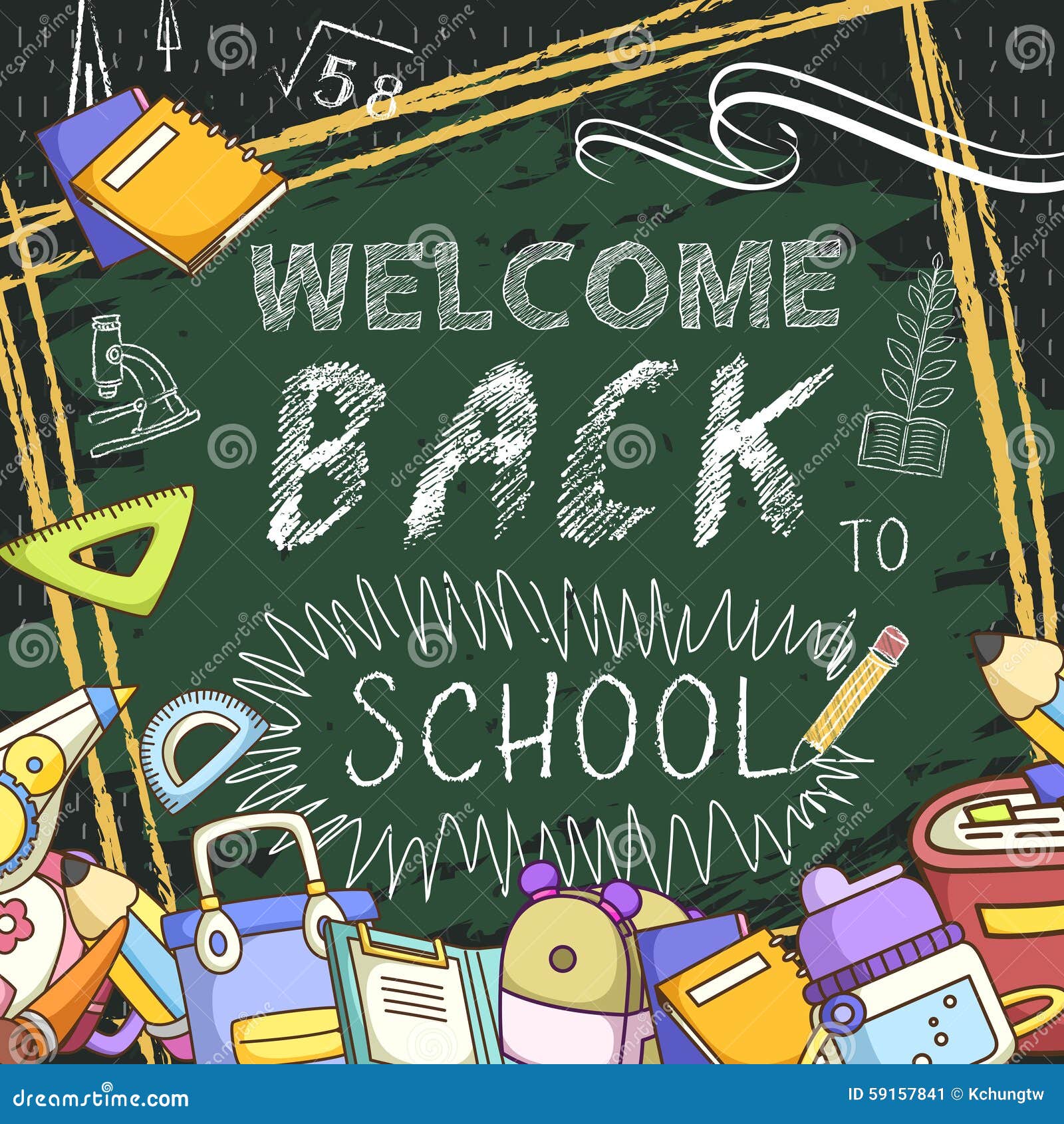 Lovable Welcome Back To School Background Stock Vector - Illustration ...