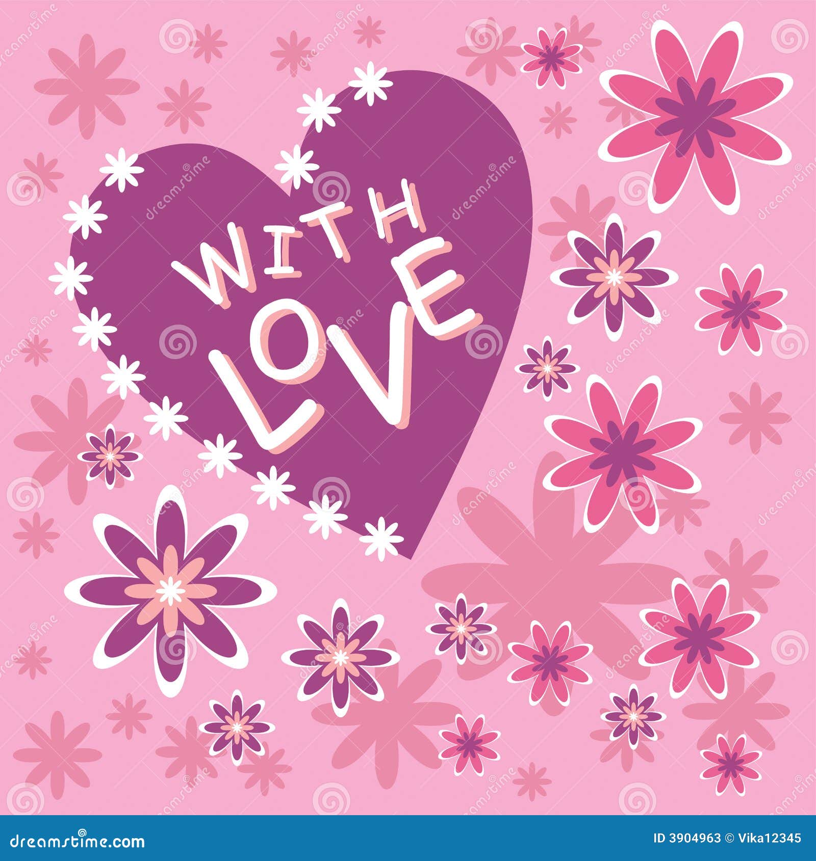 With love stock vector. Illustration of flower, heart - 3904963