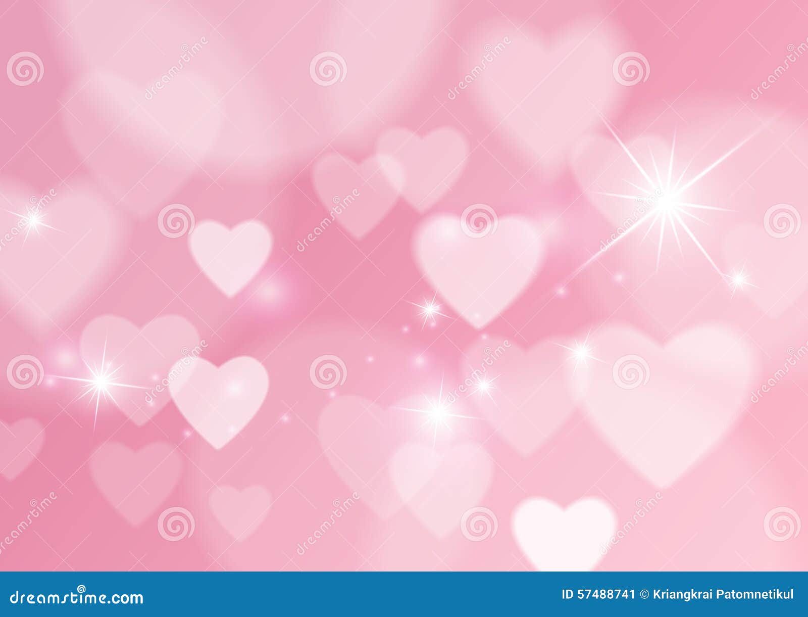 Love Abstract Background with Hearts and Bokeh Lights Stock Vector ...