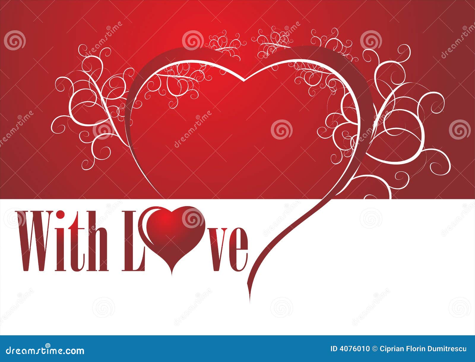 Love ad stock vector. Illustration of white, heart, artistic - 4076010
