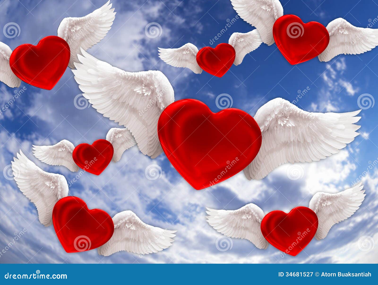 Love in the Air Red Background Stock Illustration - Illustration of ...