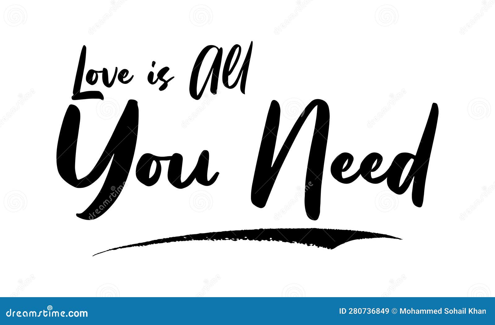 Love is All You Need Bold Text Typography Lettering Vector Design Quote ...