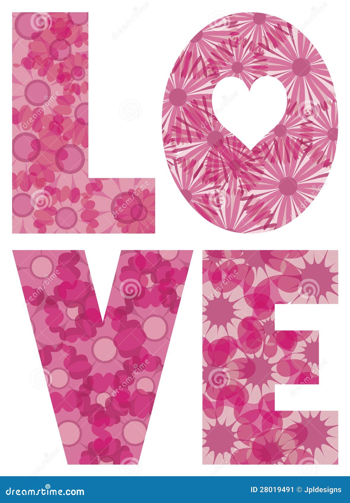 LOVE Alphabet with Flowers Illustration Stock Vector - Illustration of ...