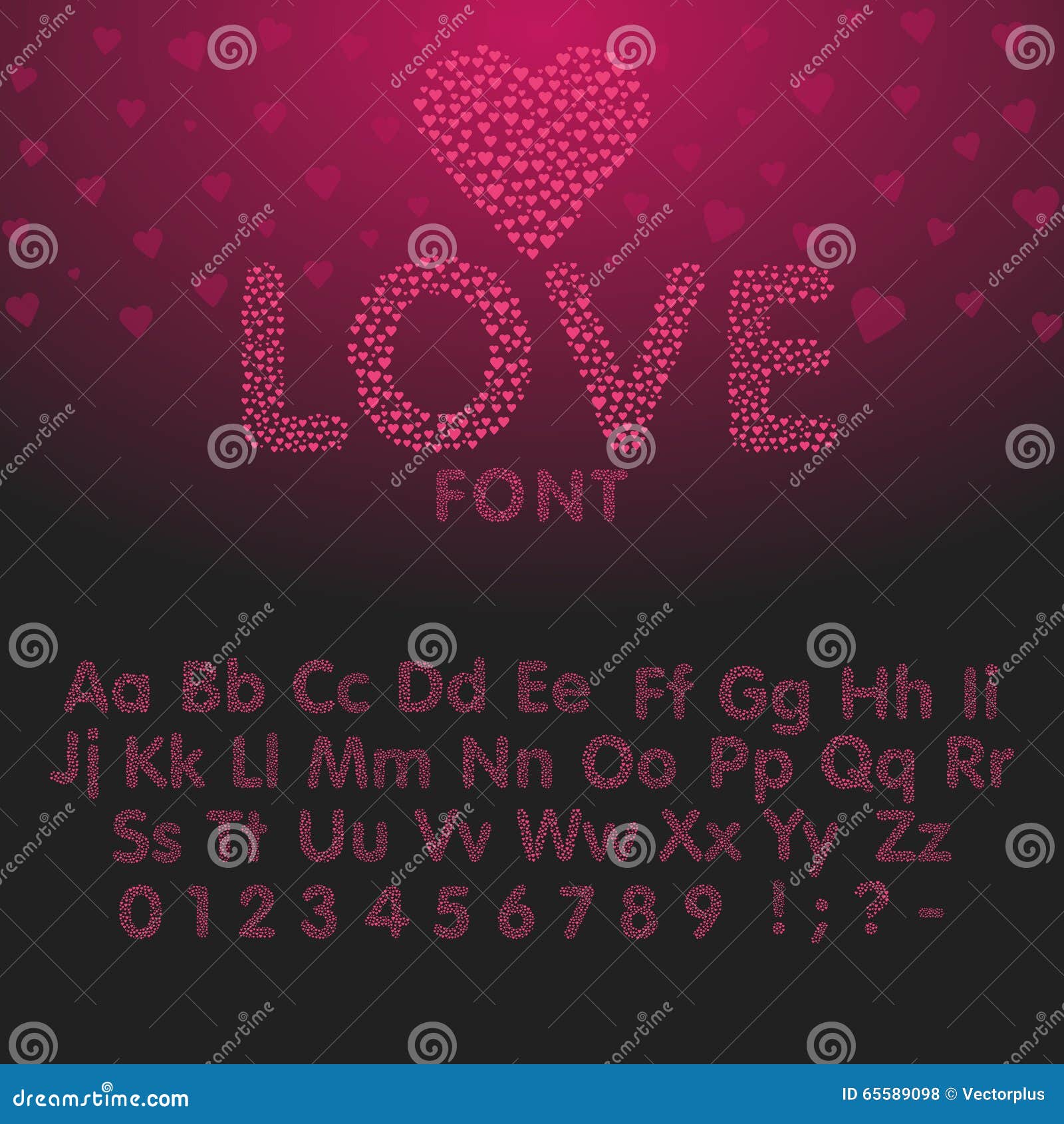 Love the Alphabet with a Heart Letters and Numbers Stock Vector ...