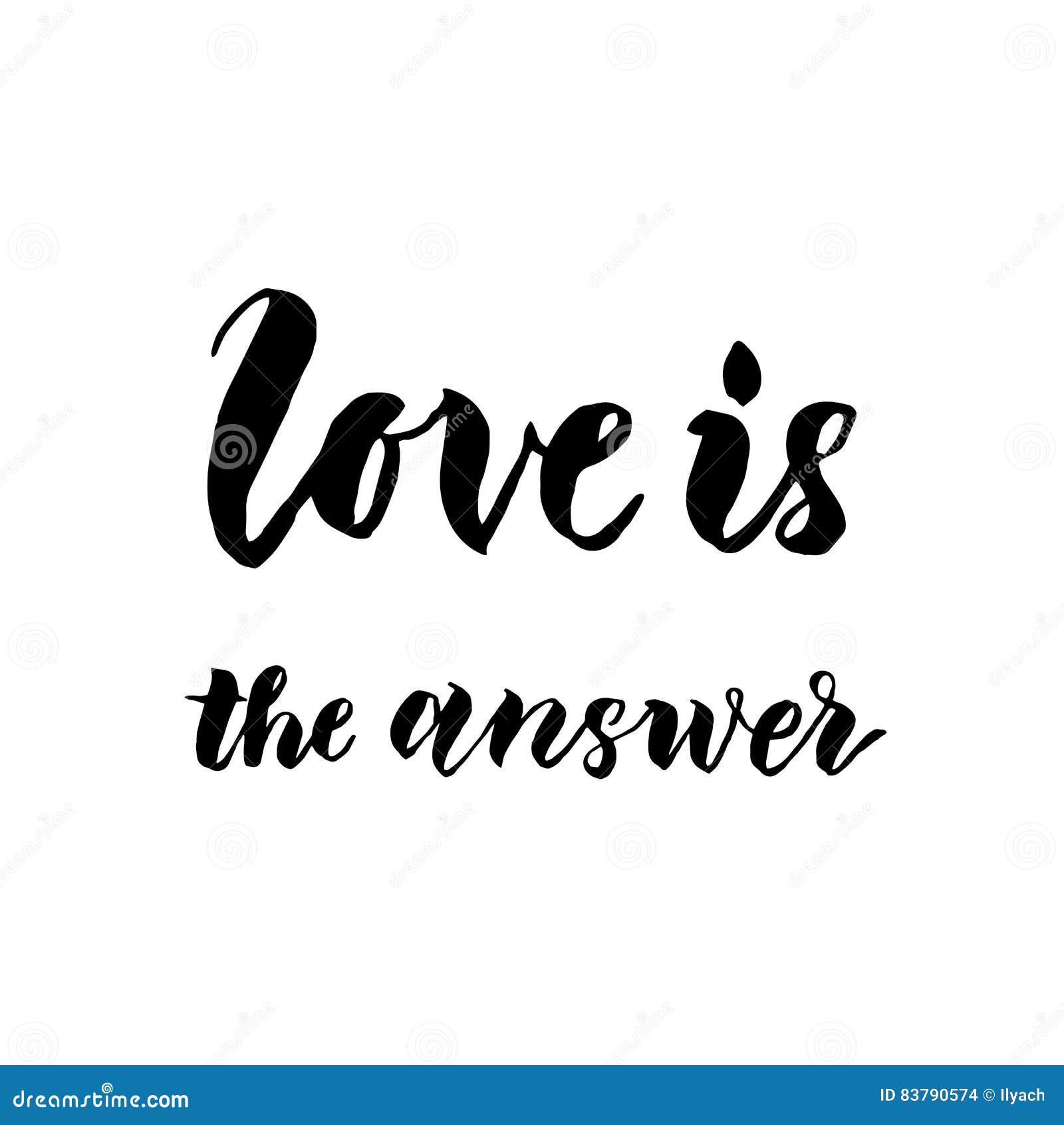 Love is the Answer Hand Drawn Text Calligraphy Stock Vector ...