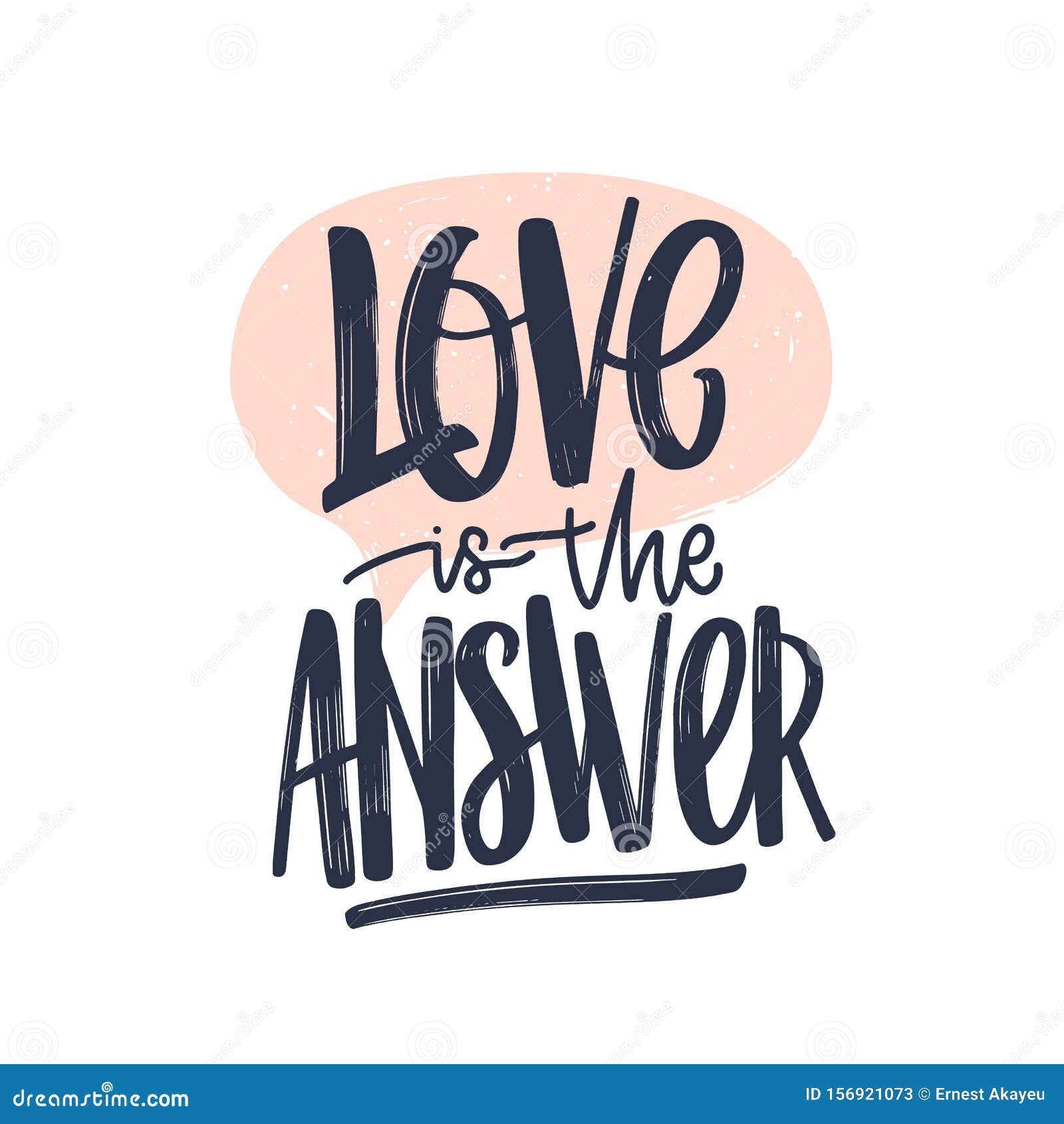 Love is the Answer Romantic Text Message Written with Gorgeous Cursive ...