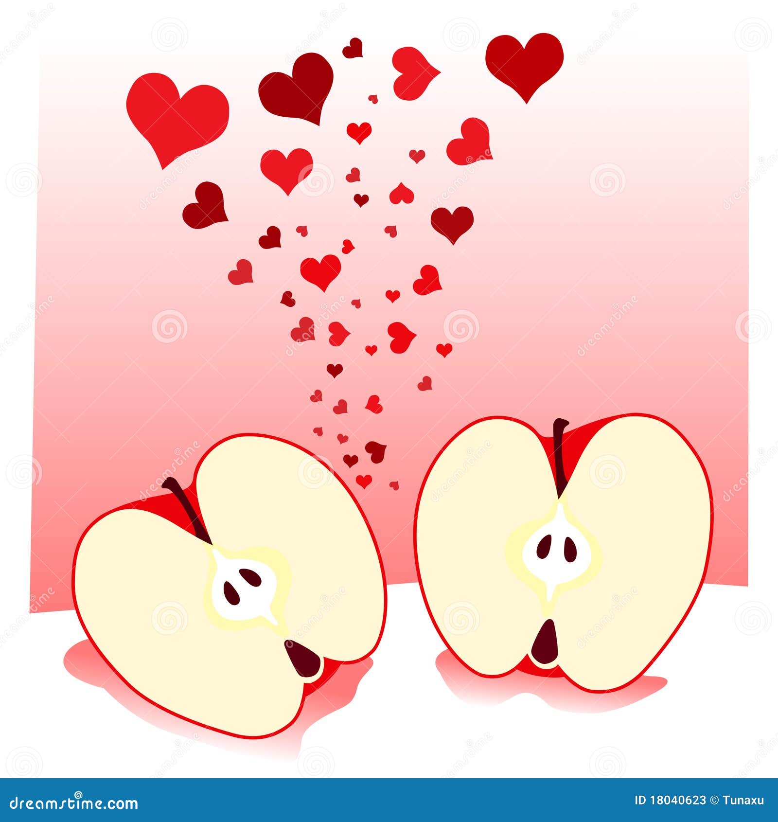 Love apple stock vector. Illustration of heart, shape - 18040623