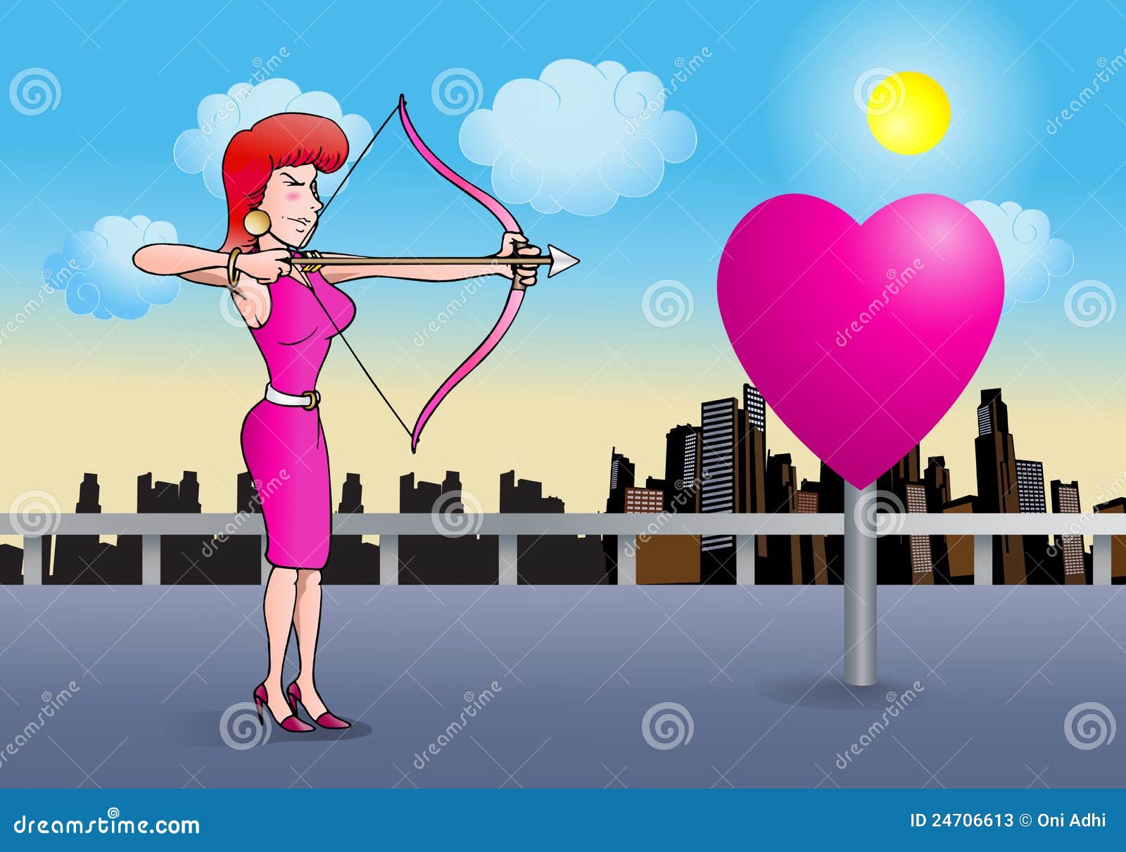 Love archer stock illustration. Illustration of beauty - 24706613