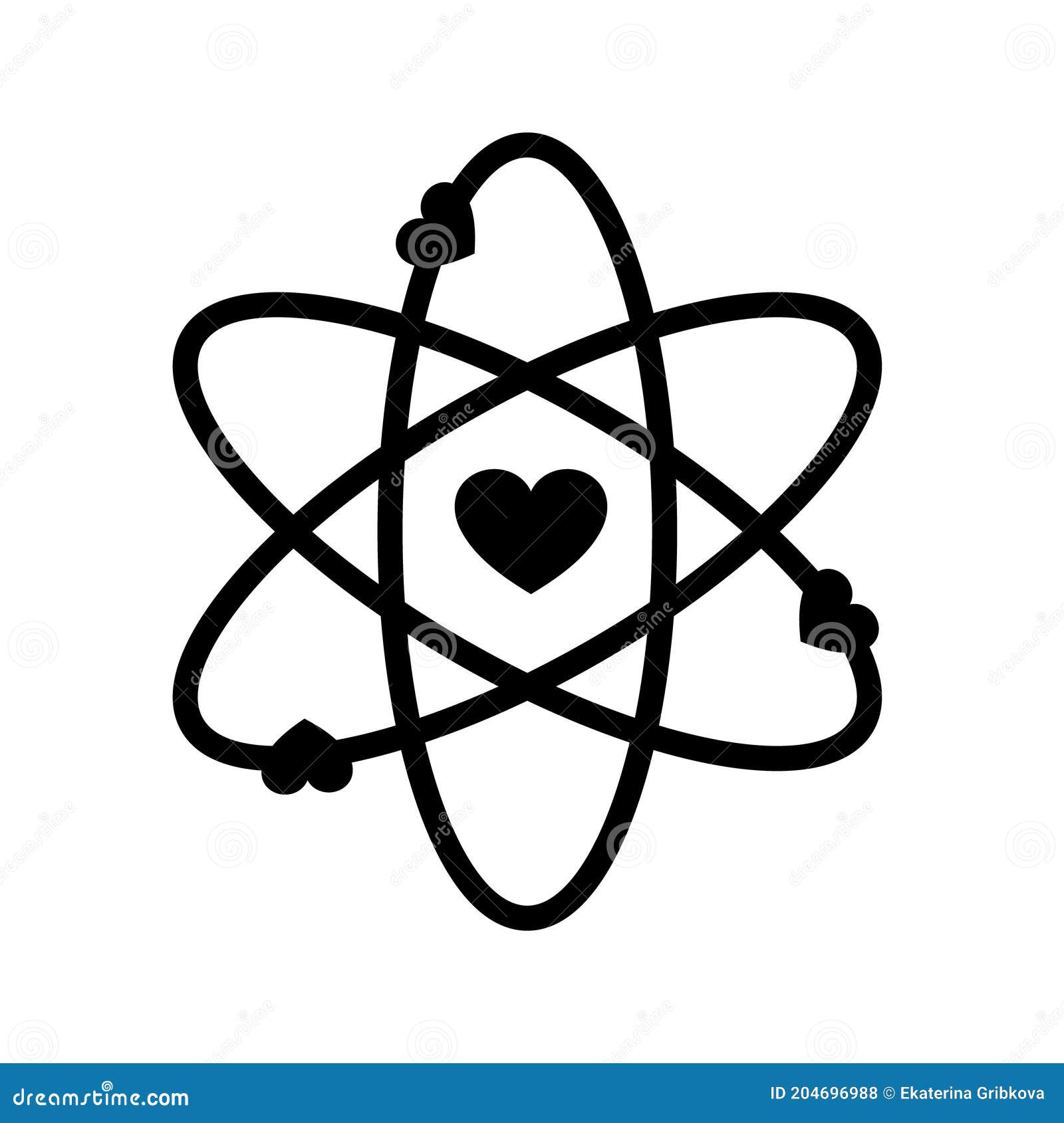 Love Atom Icon. Symbol Valentine`s Day on White Background Stock Vector ...