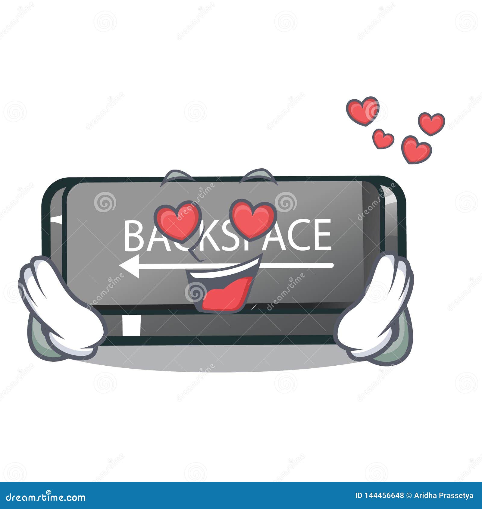 In Love Backspace Button Installed on Cartoon Keyboard Stock Vector ...