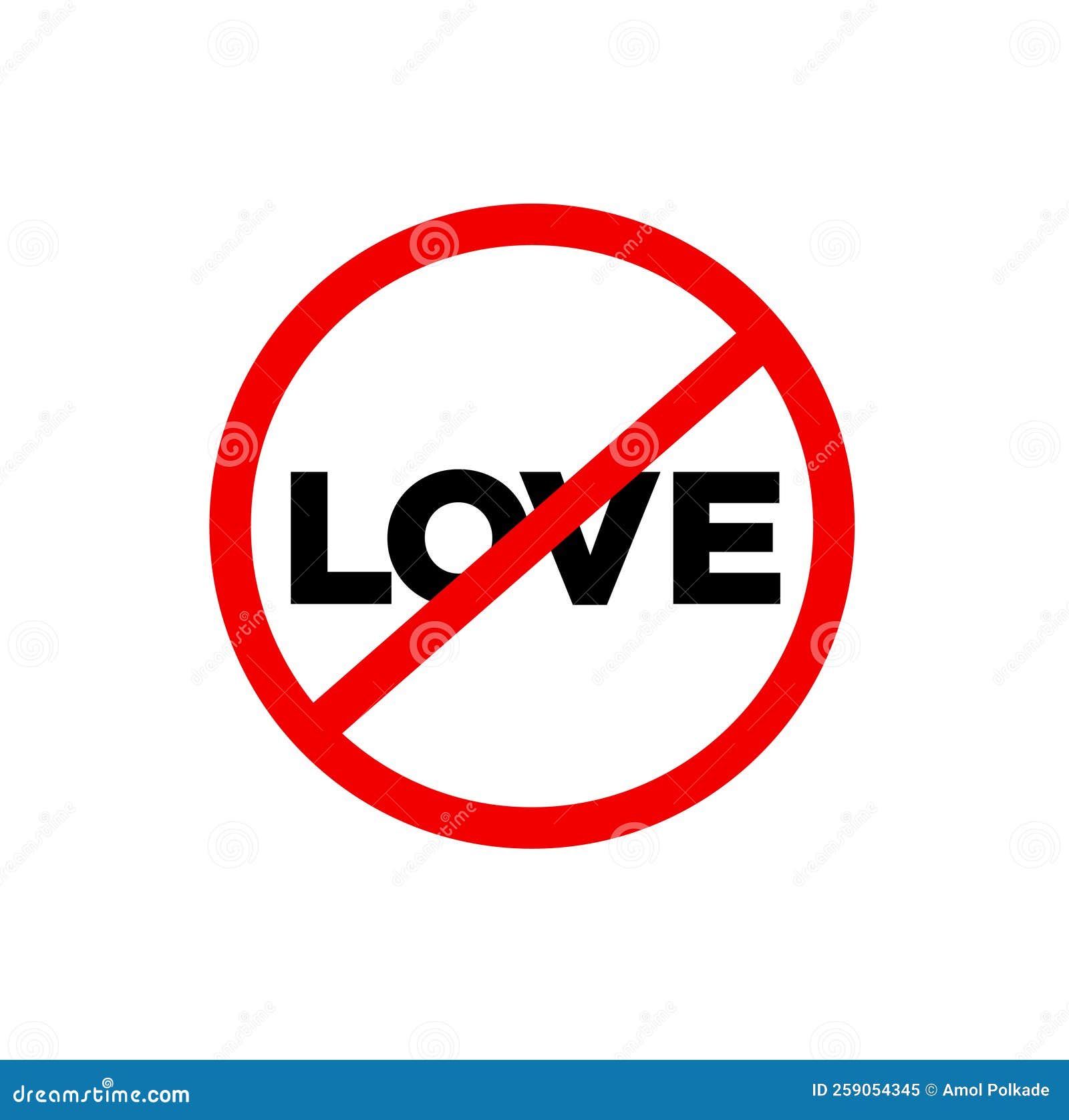 Love Banned Here Vector Icon. Do Not Love Stock Vector - Illustration ...