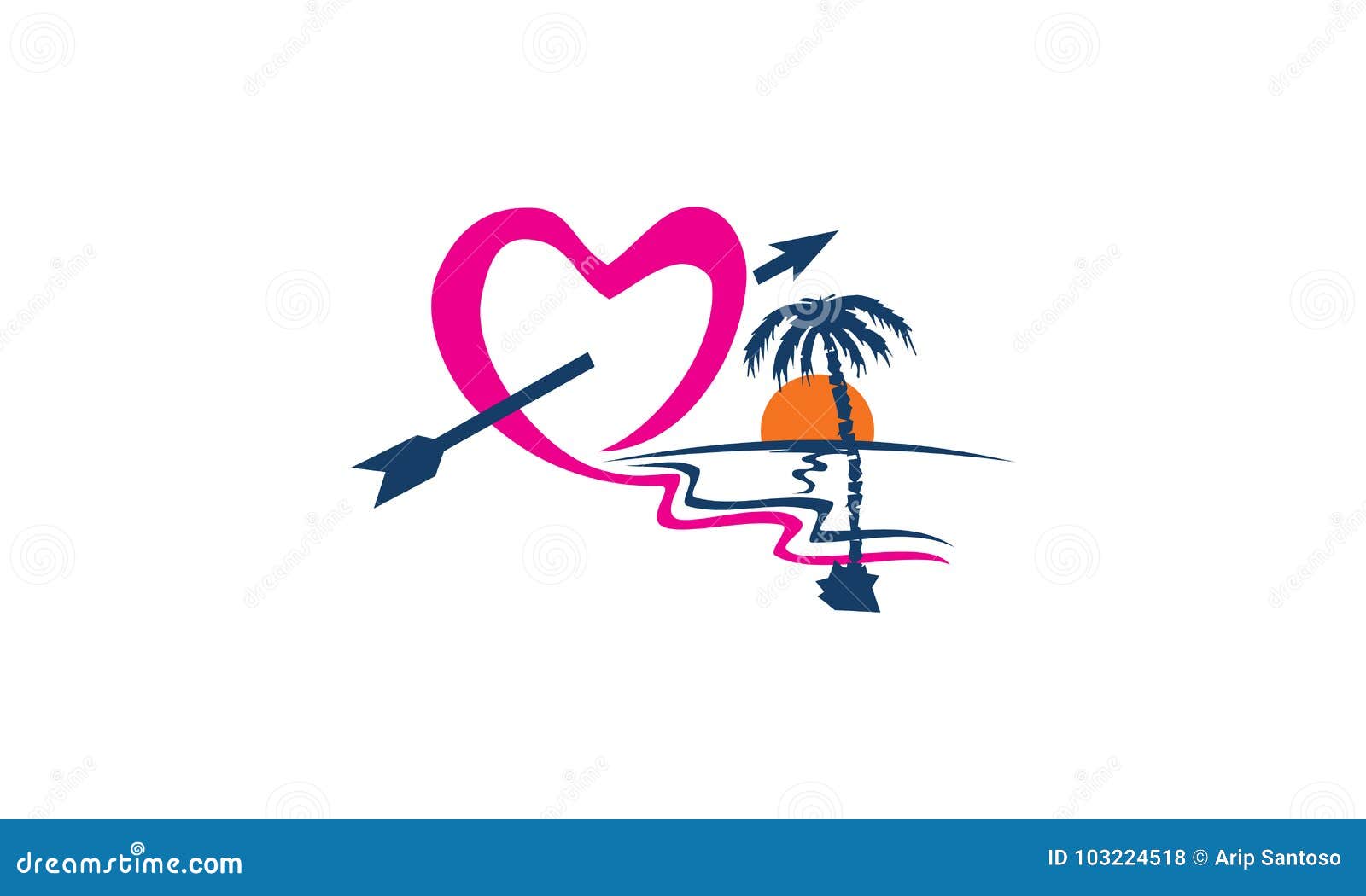 Love Beach stock vector. Illustration of emblem, february - 103224518