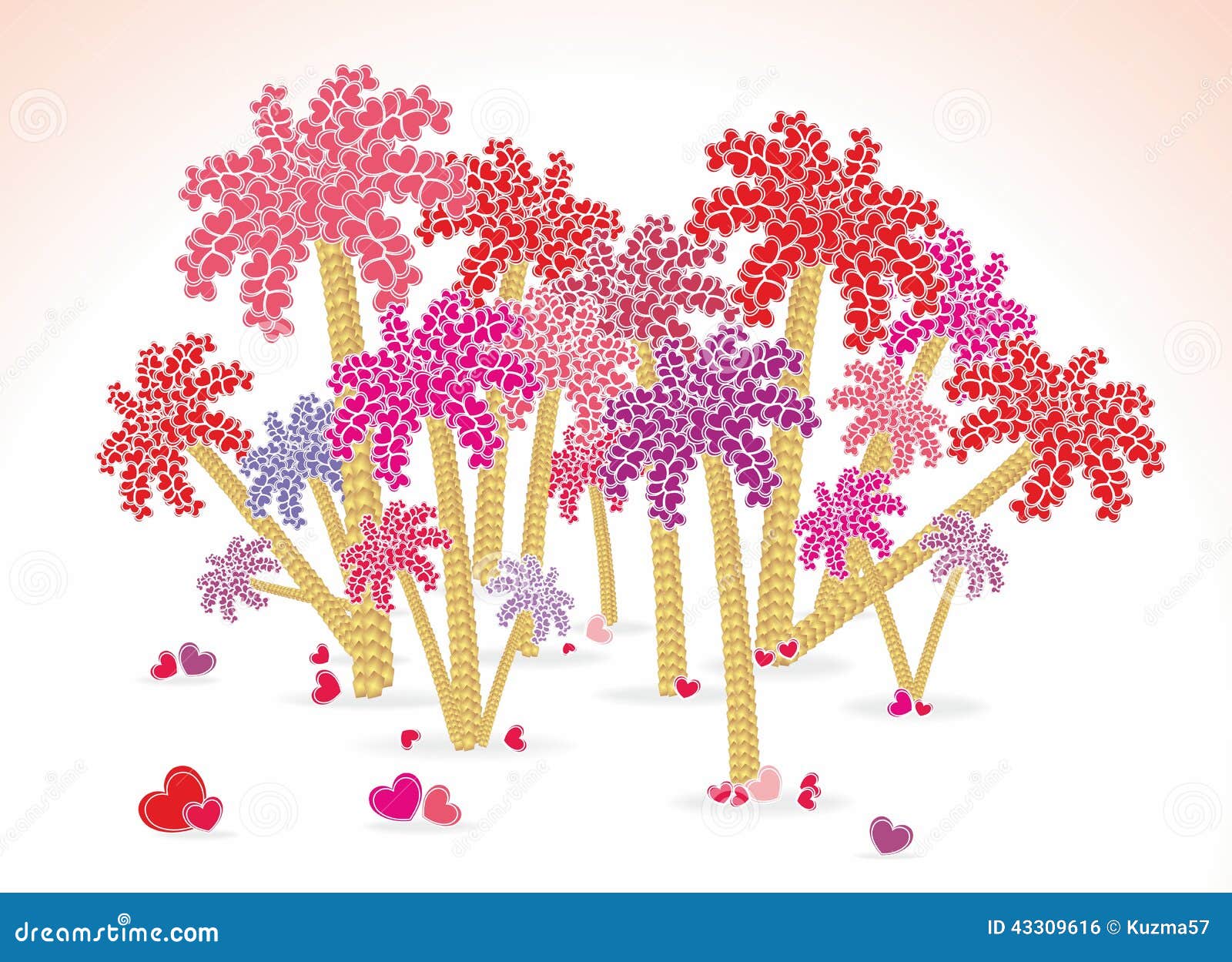 Love beach with palm trees stock illustration. Illustration of finance ...