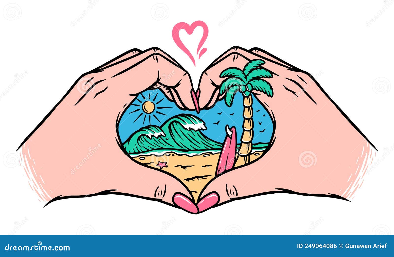 Love the Beach Vector Illustration Stock Vector - Illustration of good ...