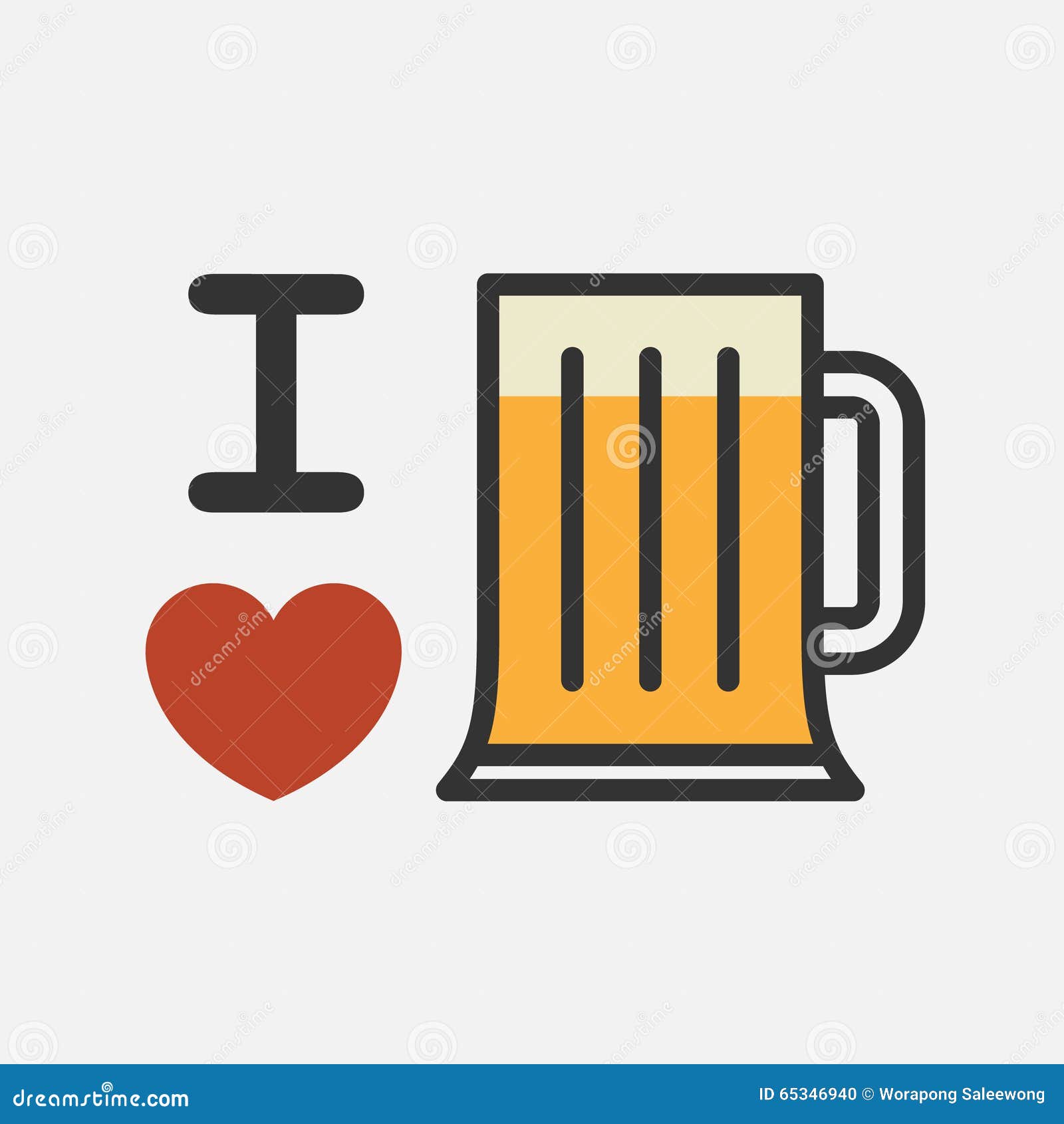 I Love Beer Rebus On Dark Background Cartoon Vector | CartoonDealer.com ...