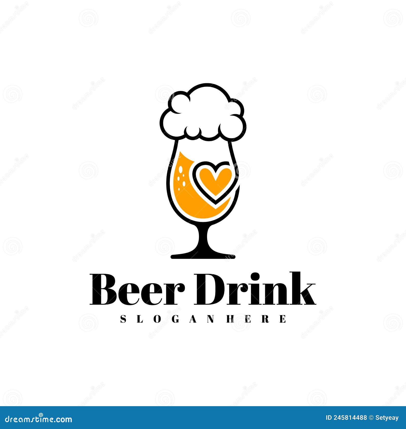 Love Beer Logo Design Vector, Creative Beer Drink Logo Design Template ...