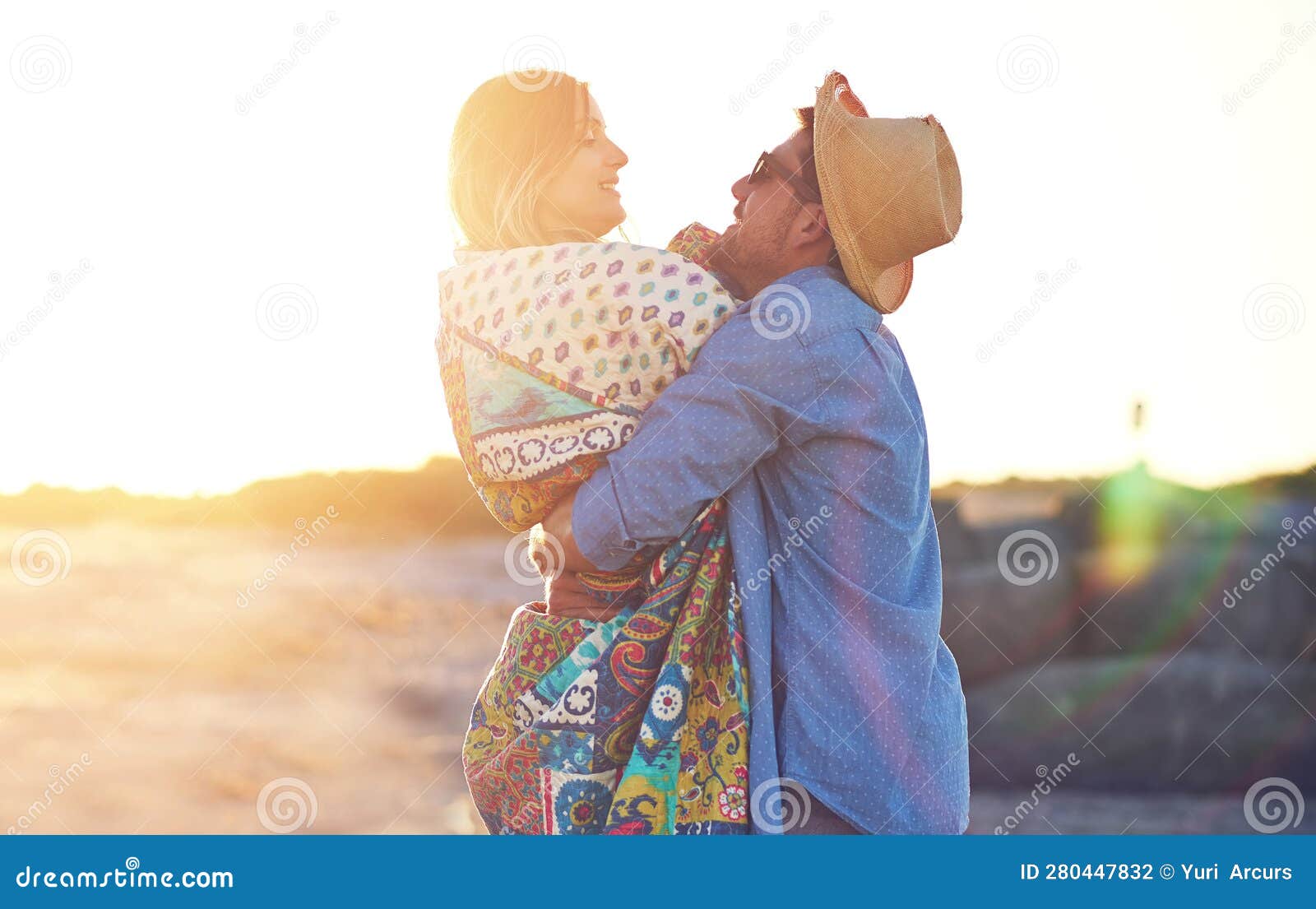 Love is a Big Cuddly Bear Hug. an Affectionate Young Couple at the ...