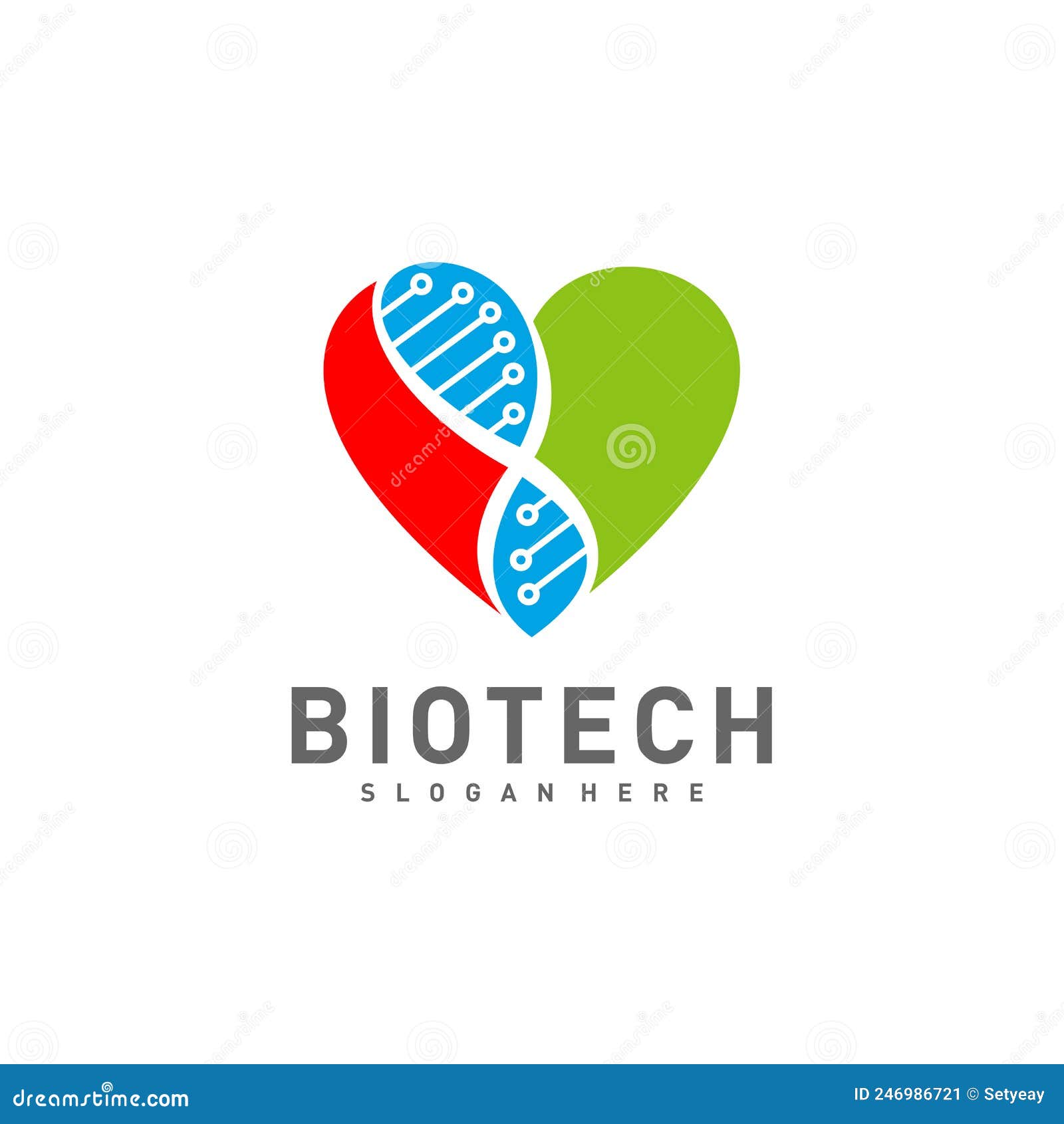 Love Bio Tech Logo Template, Molecule, DNA, Atom, Medical or Science ...