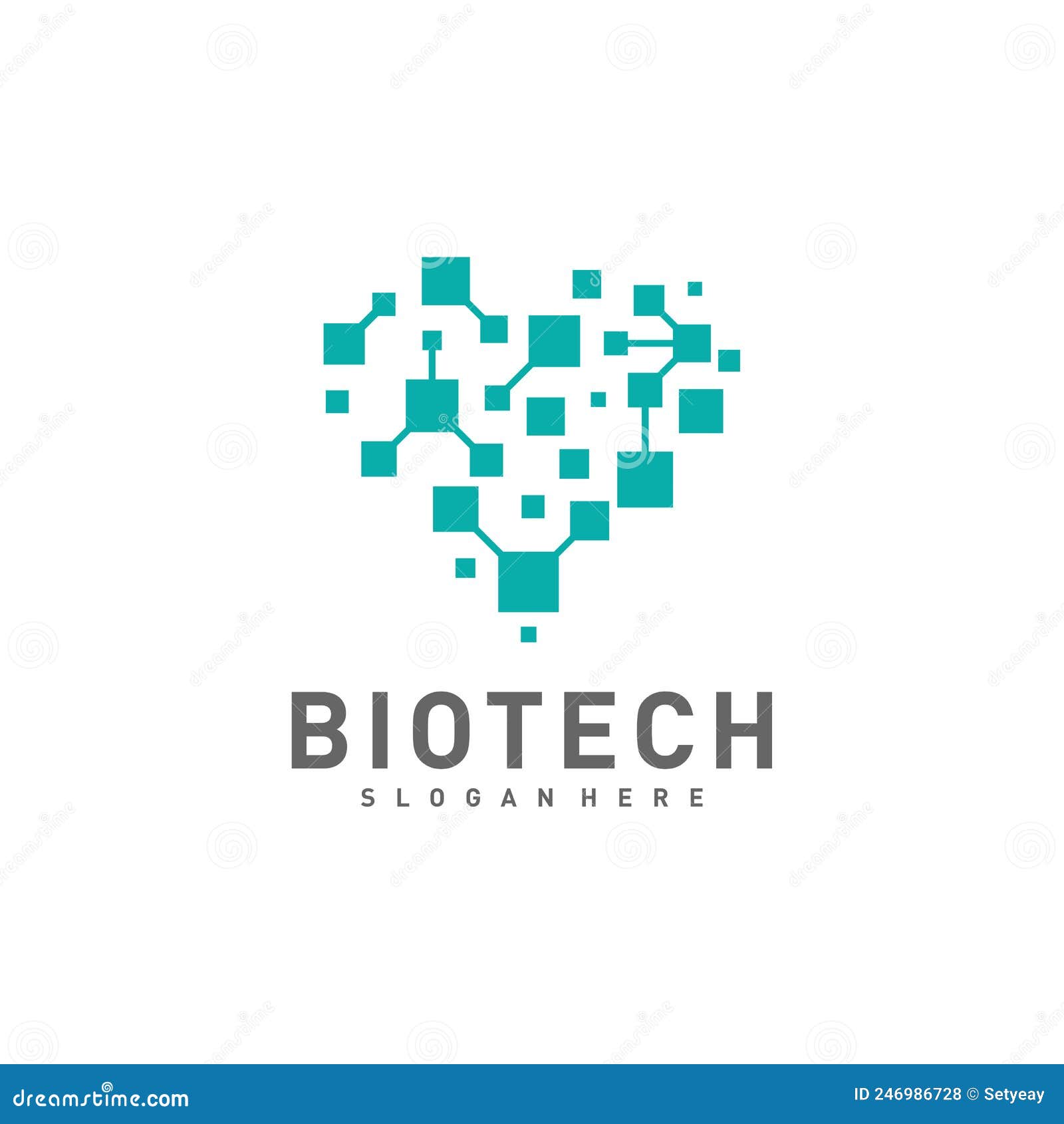 Love Bio Tech Logo Template, Molecule, DNA, Atom, Medical or Science ...