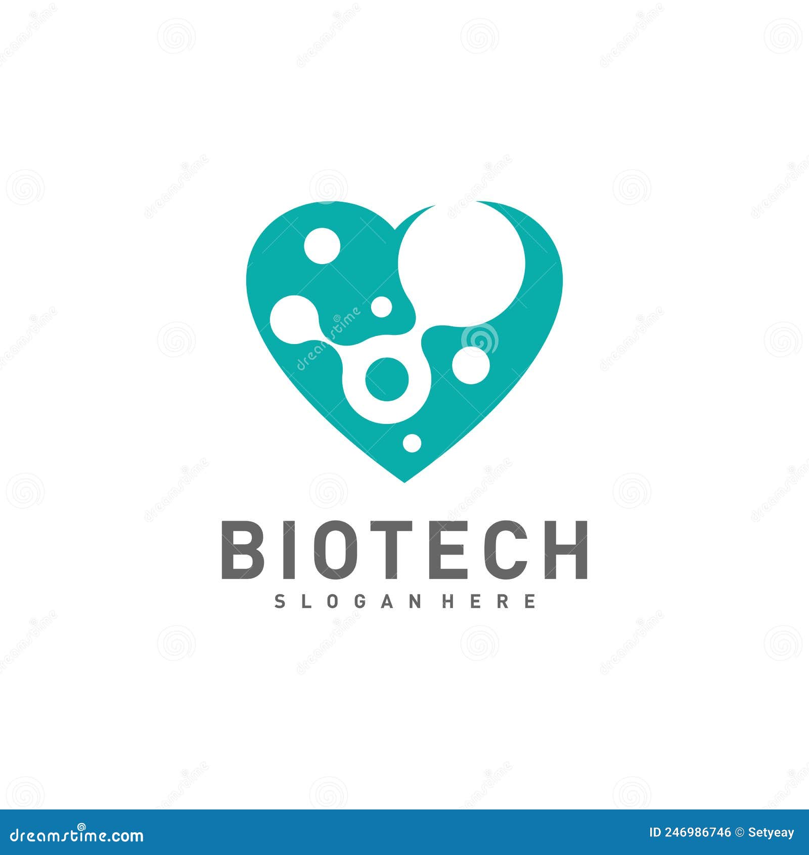 Love Bio Tech Logo Template, Molecule, DNA, Atom, Medical or Science ...