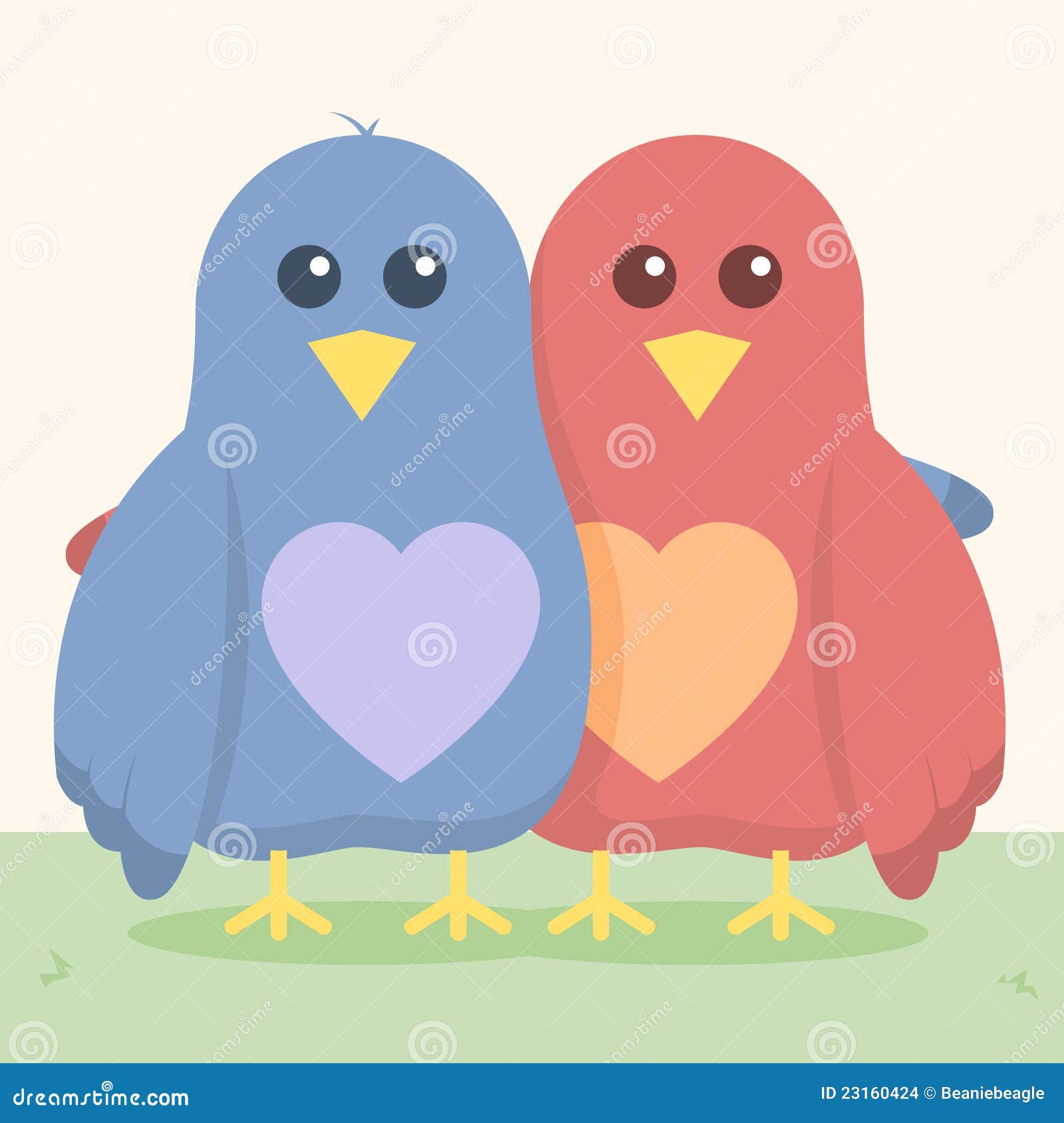 Love Birds stock vector. Illustration of animal, green - 23160424